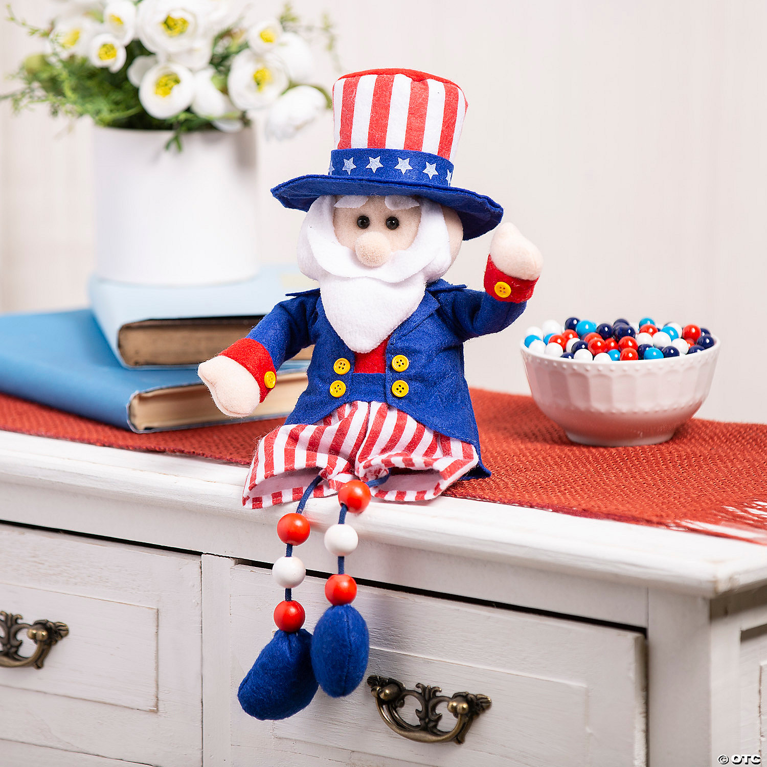 Dangle-Leg Patriotic Uncle Sam Tabletop Decoration