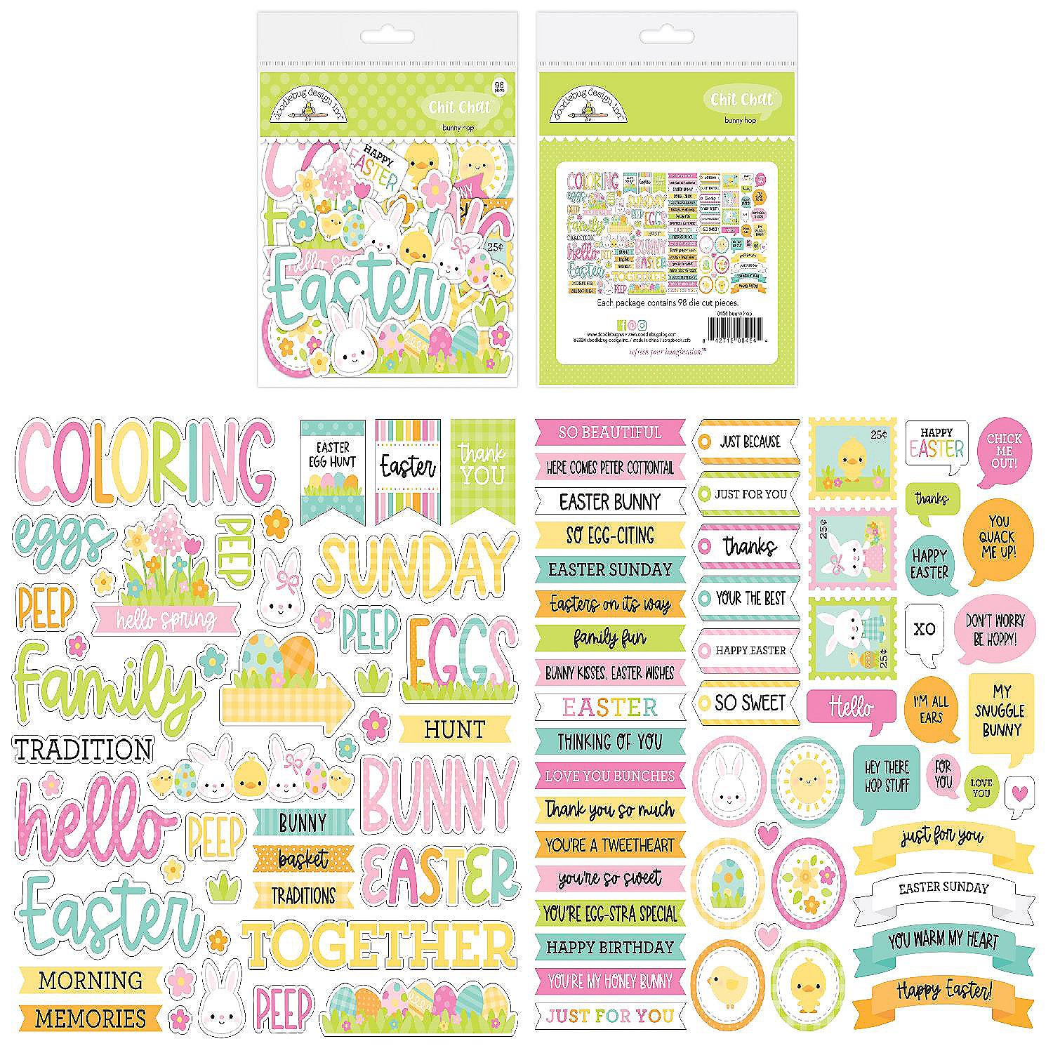 Doodlebug Odds & Ends Chit Chat Die-Cuts-Bunny Hop | Oriental Trading