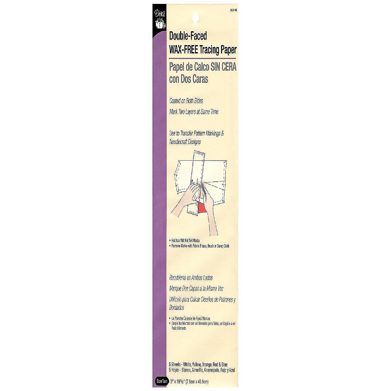 Dritz Dbl Face Tracing Paper Assorted Colors