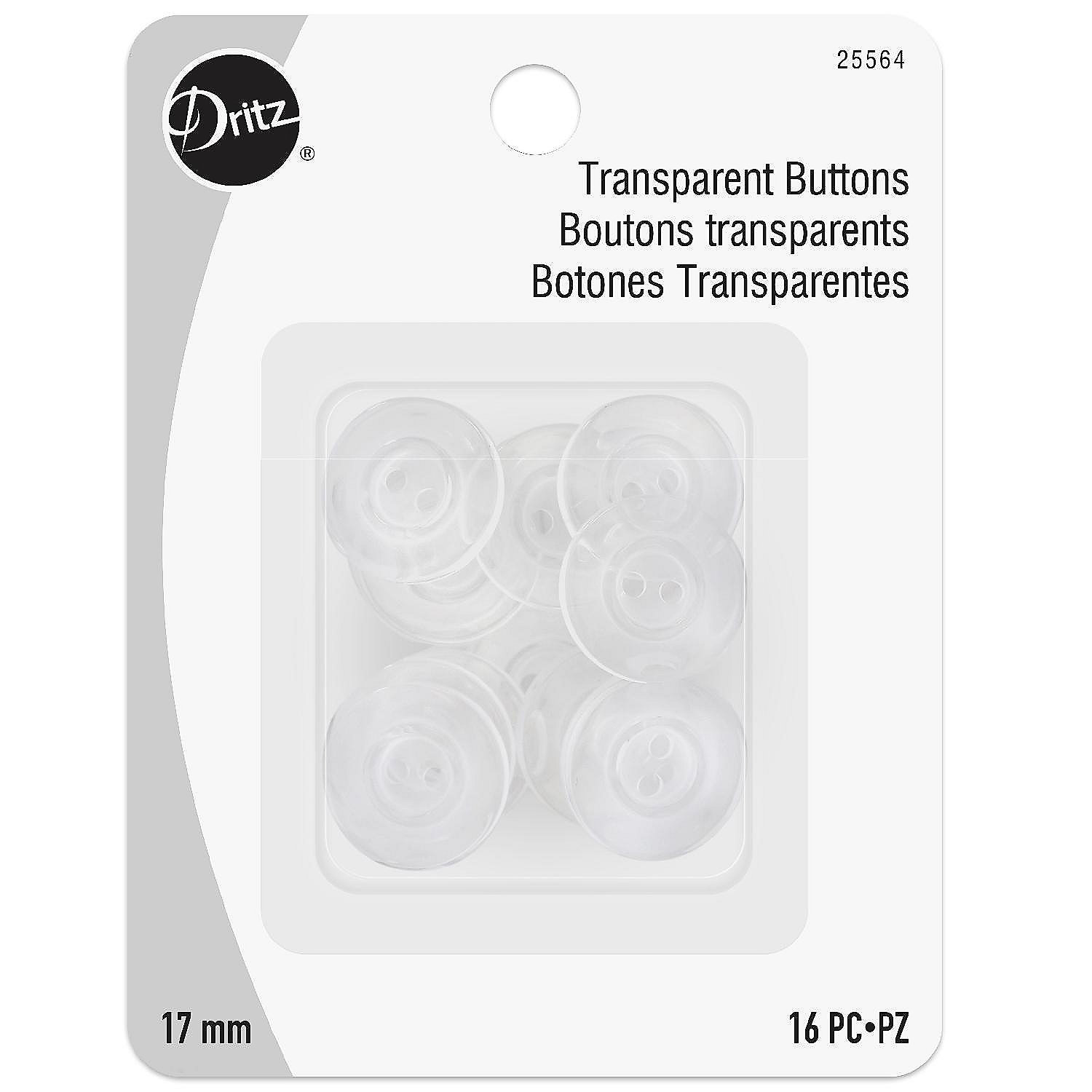 Dritz Transparent Buttons 16/Pkg | Oriental Trading