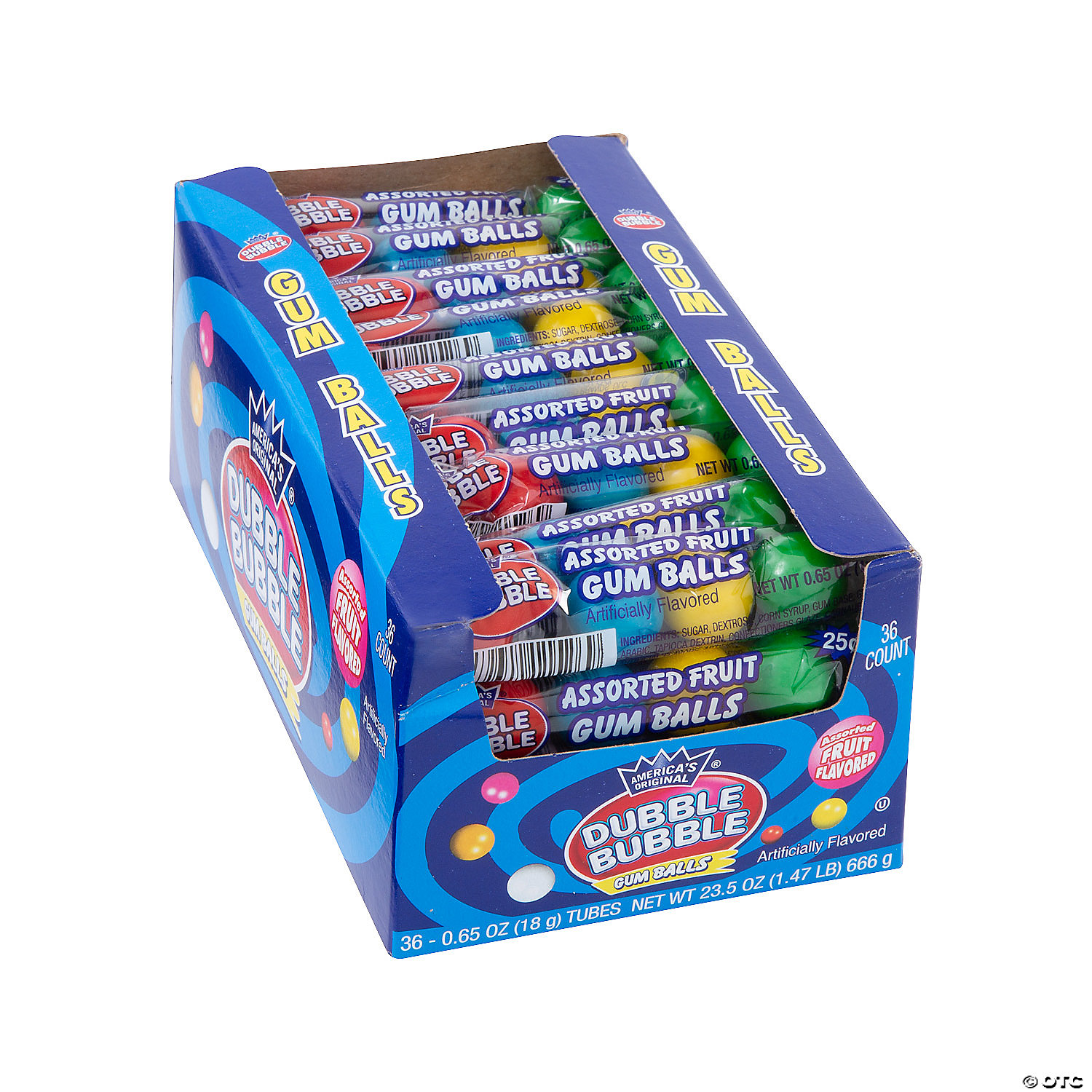 Dubble Bubble® Assorted Fruit Gumball Tubes | Fun Express