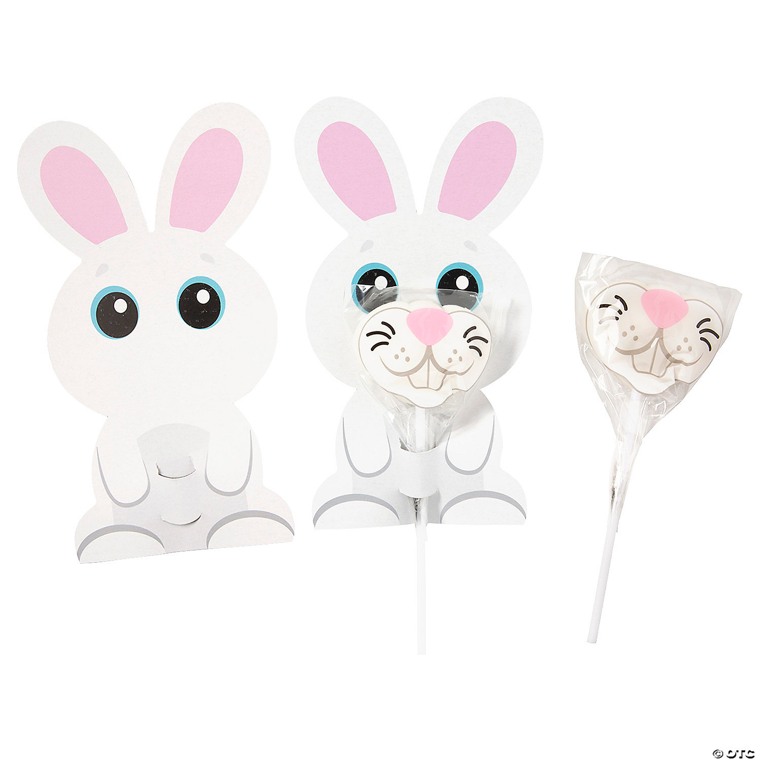 Easter Bunny Face Lollipops Handouts - 12 Pc. - Discontinued