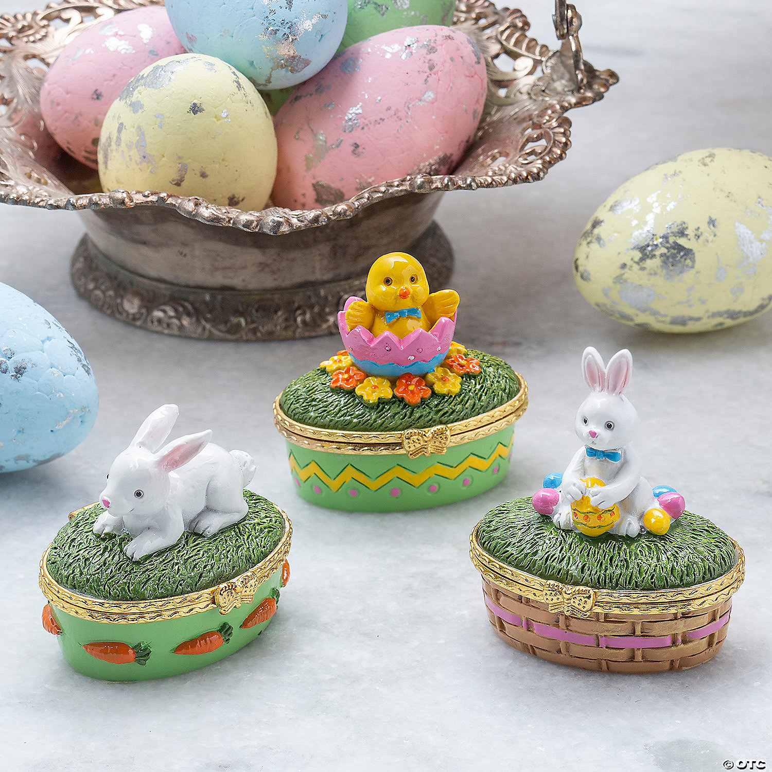 Easter Hinged Box Tabletop Decorations - 3 Pc. - Discontinued