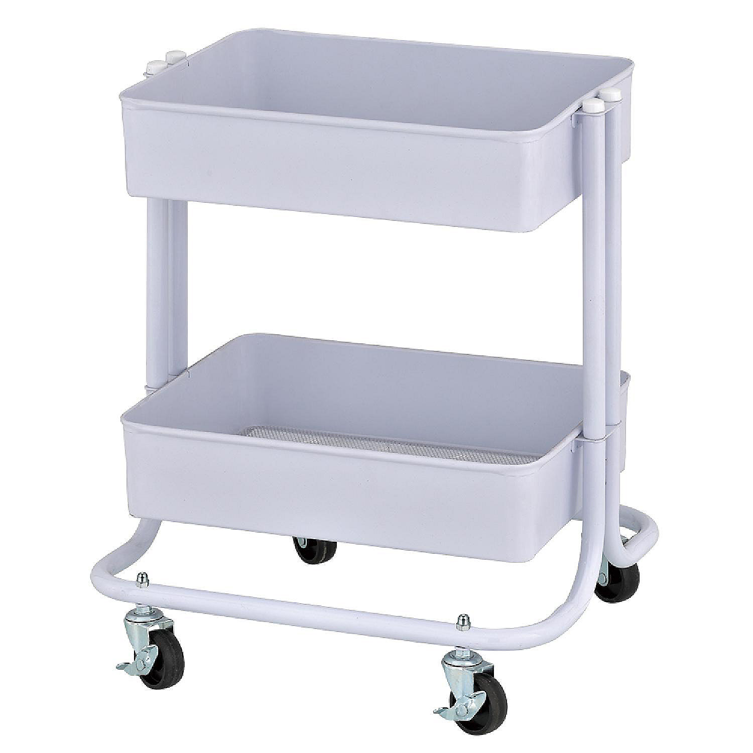 ECR4Kids 2-Tier Rolling Utility Cart, White | Oriental Trading