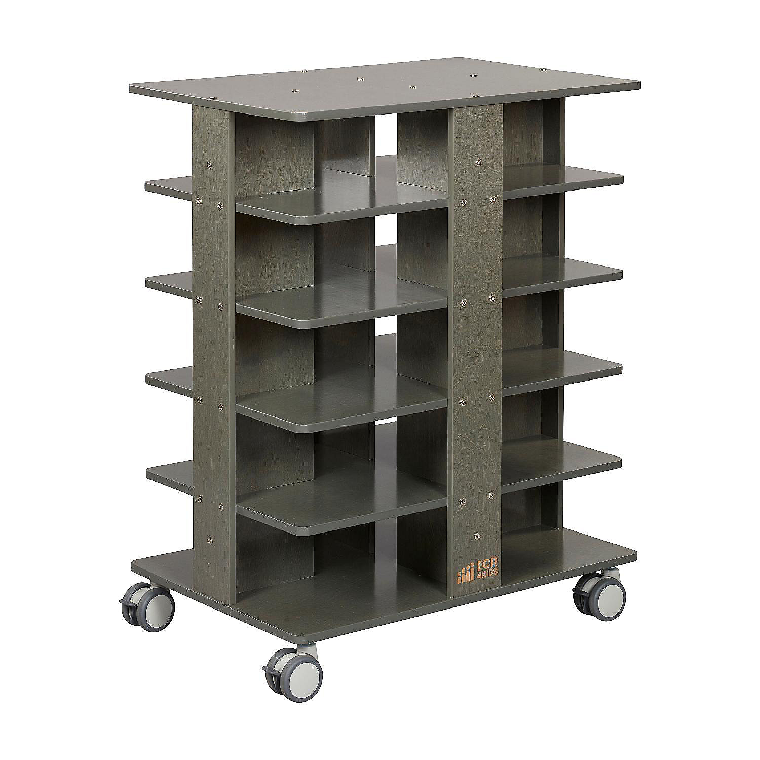 ECR4Kids 20-Compartment Mobile Storage Tower, 5x4, Grey Wash | Oriental ...