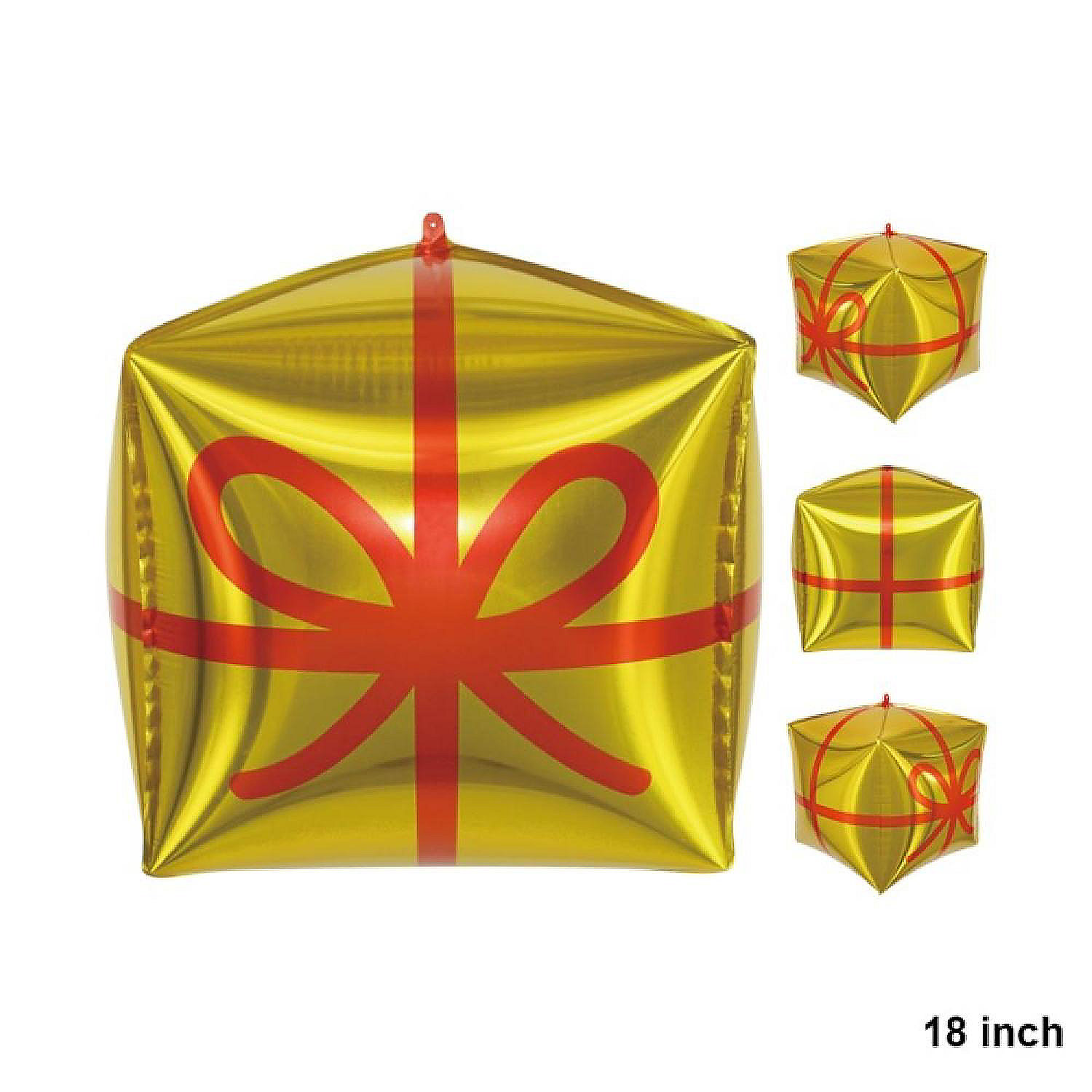 Edge Collections - 18" - 4D Gold Present Balloon | Oriental Trading