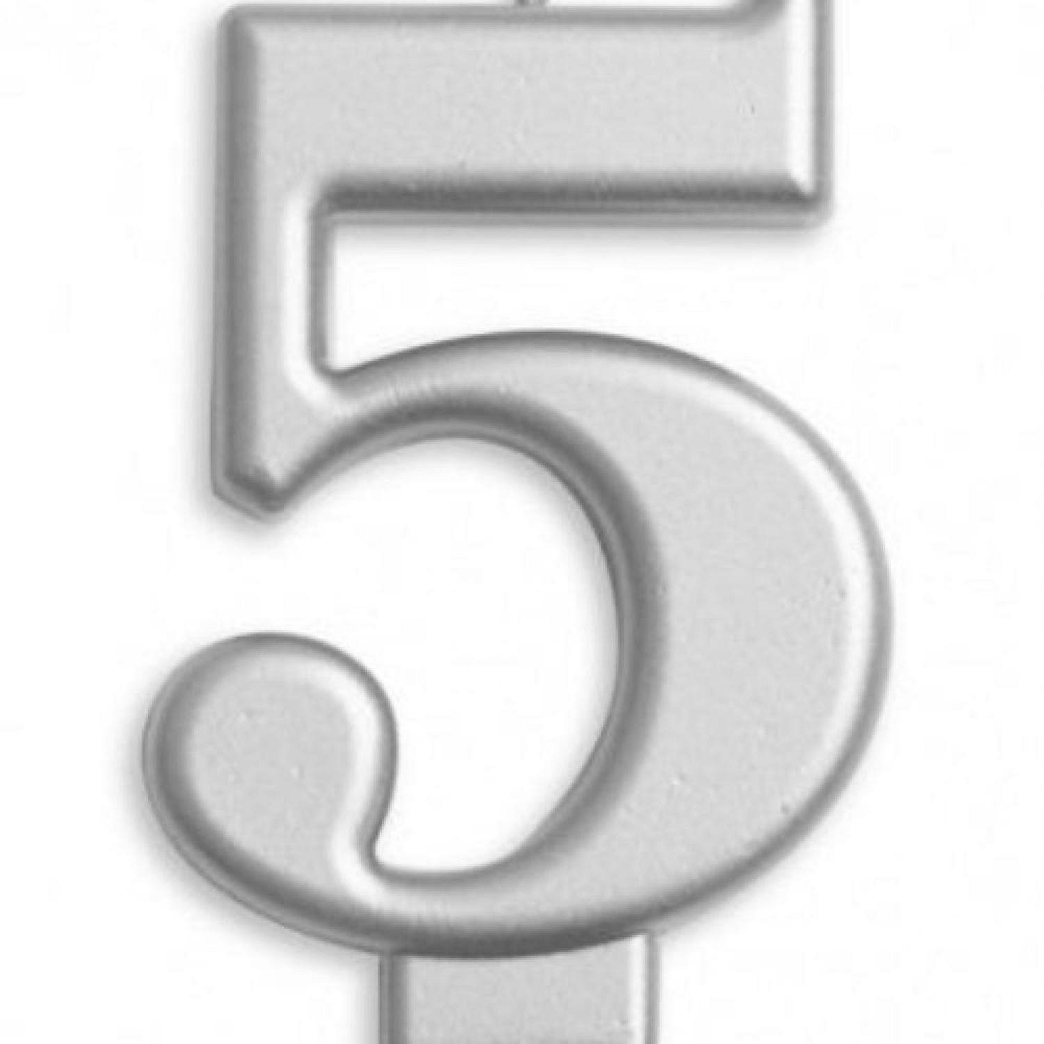 Edge Collections - Silver - Number 5 Candle | Oriental Trading