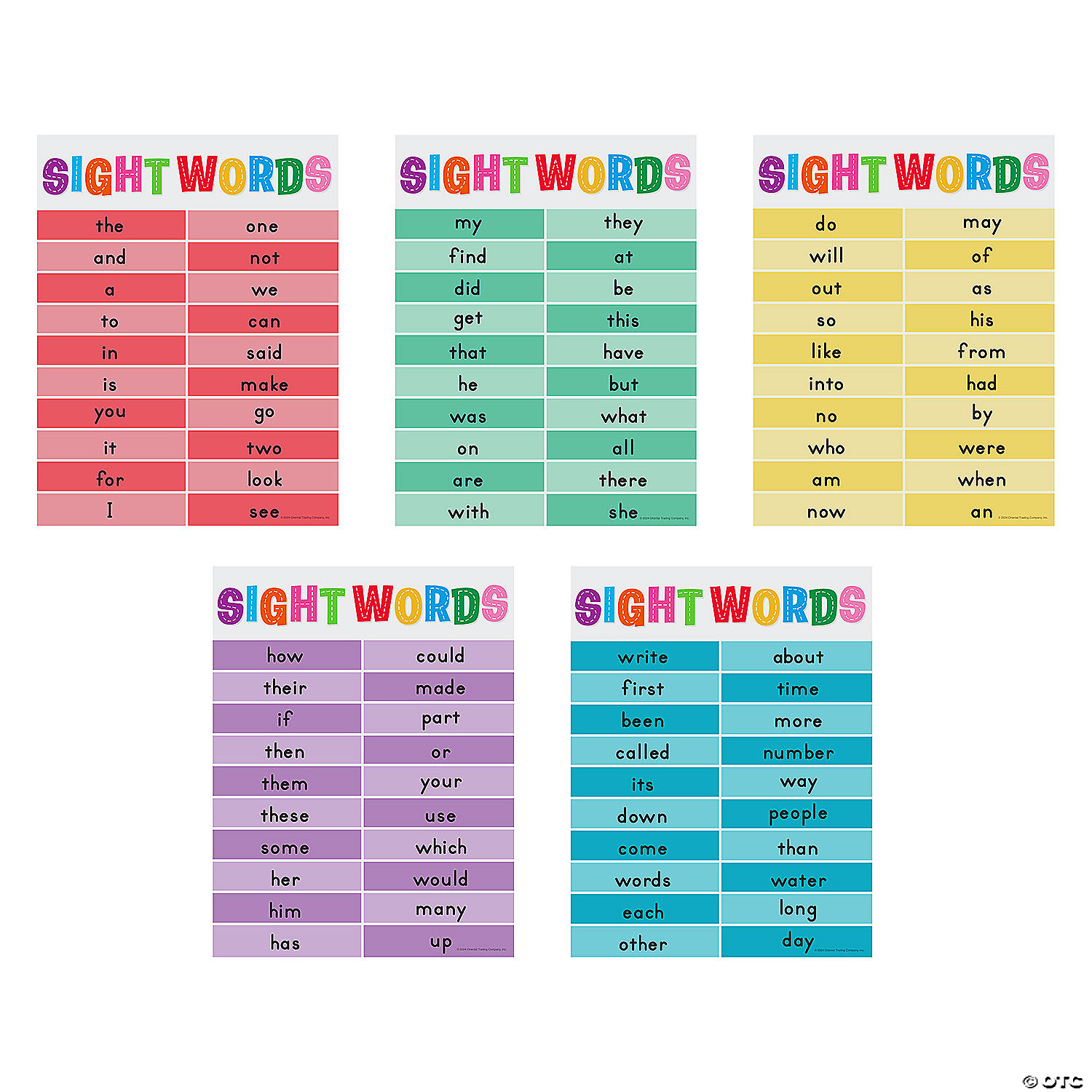 Elementary Sight Words Classroom Poster Set | Fun Express