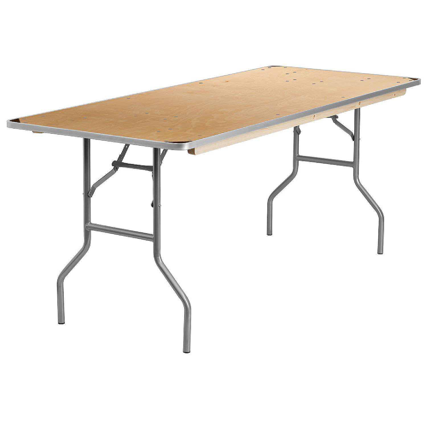 Emma + Oliver 6-Foot Rectangular Birchwood Folding Banquet Table with ...