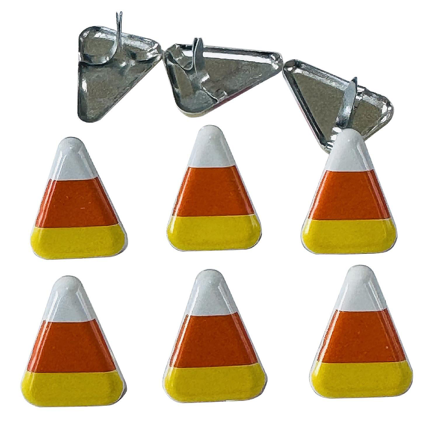 Eyelet Outlet Shape Brads 12/Pkg-Candy Corn | Oriental Trading