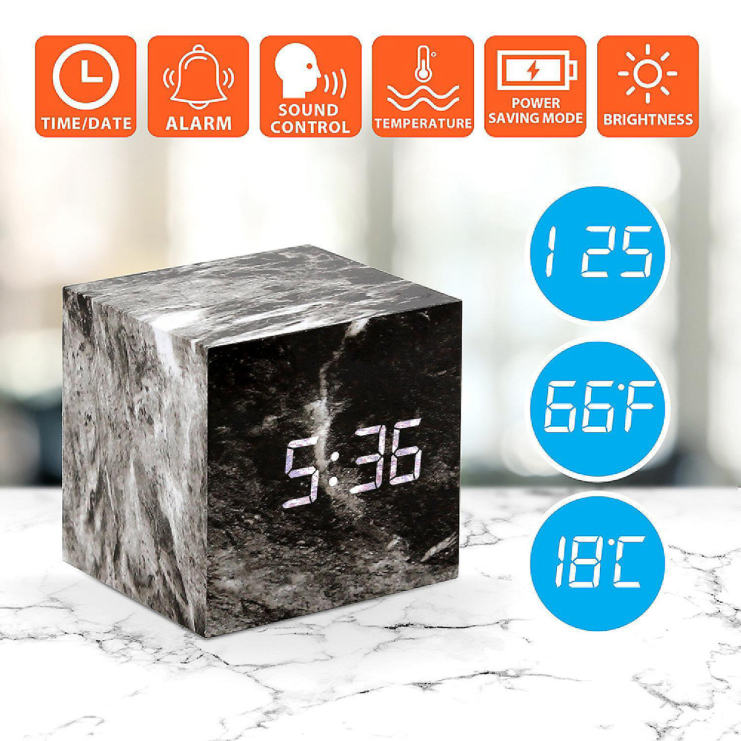 FC Design Black Alarm Clocks