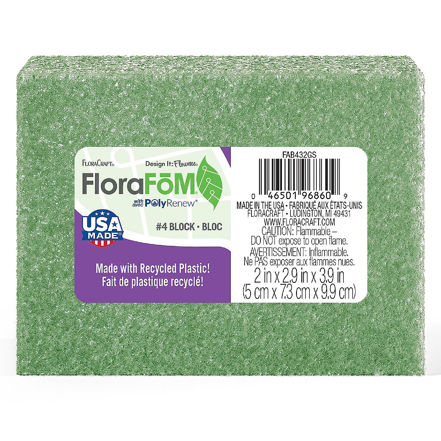 FloraCraft FloraFoM Block-2"X2.9"X3.9" | Oriental Trading