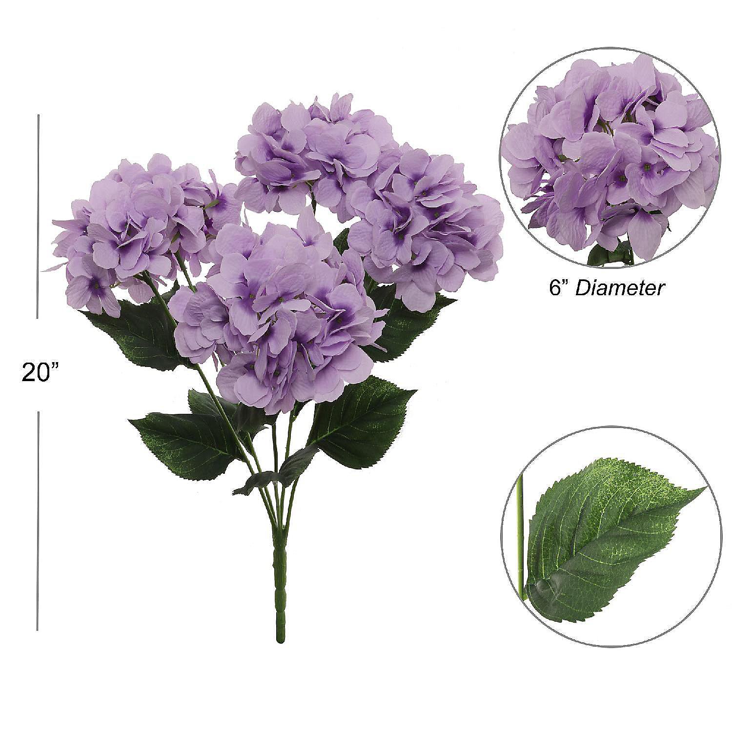 Floral Home Lavender 20"Hydrangea Bush 1pc | Oriental Trading