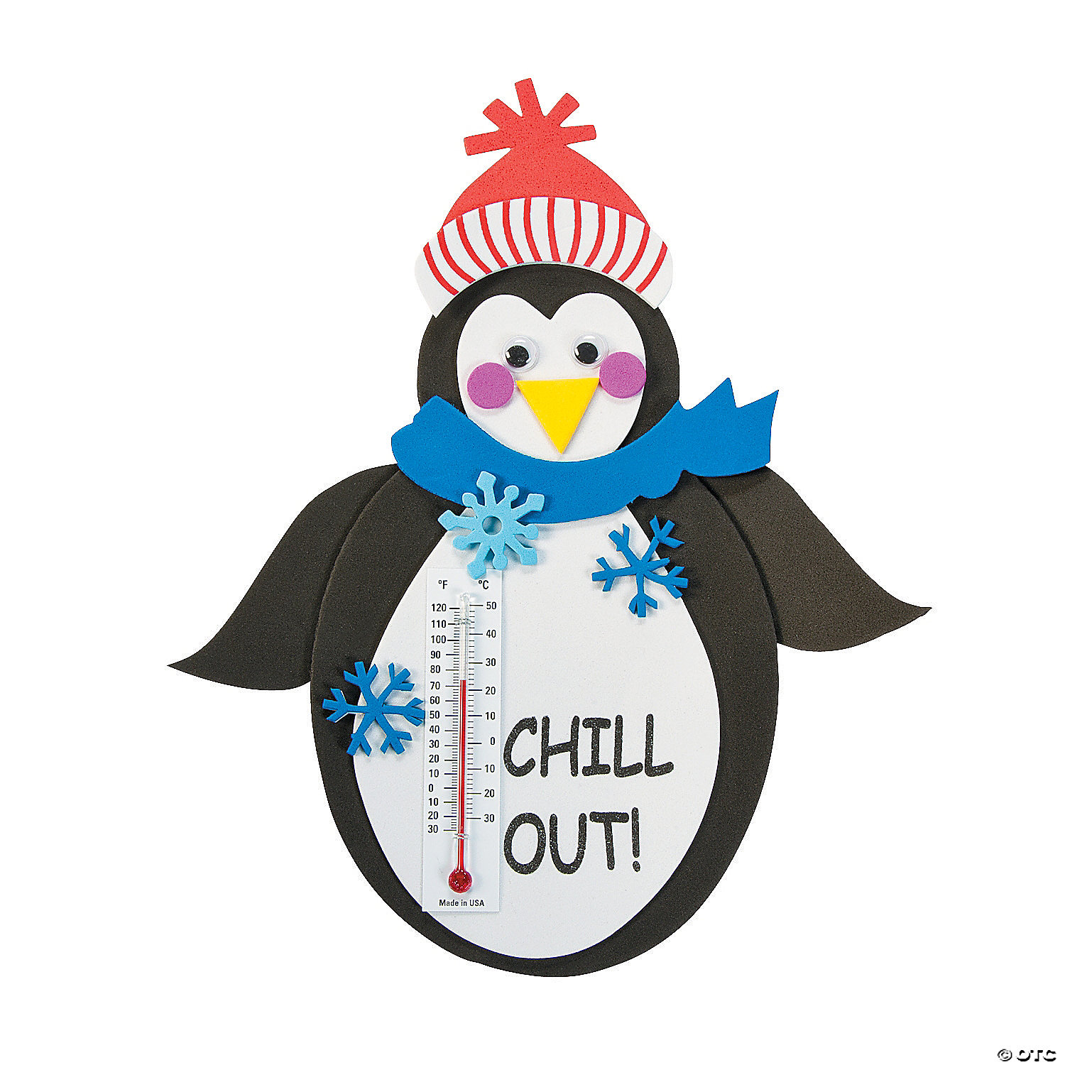 Foam Penguin Thermometer Magnet Craft Kit