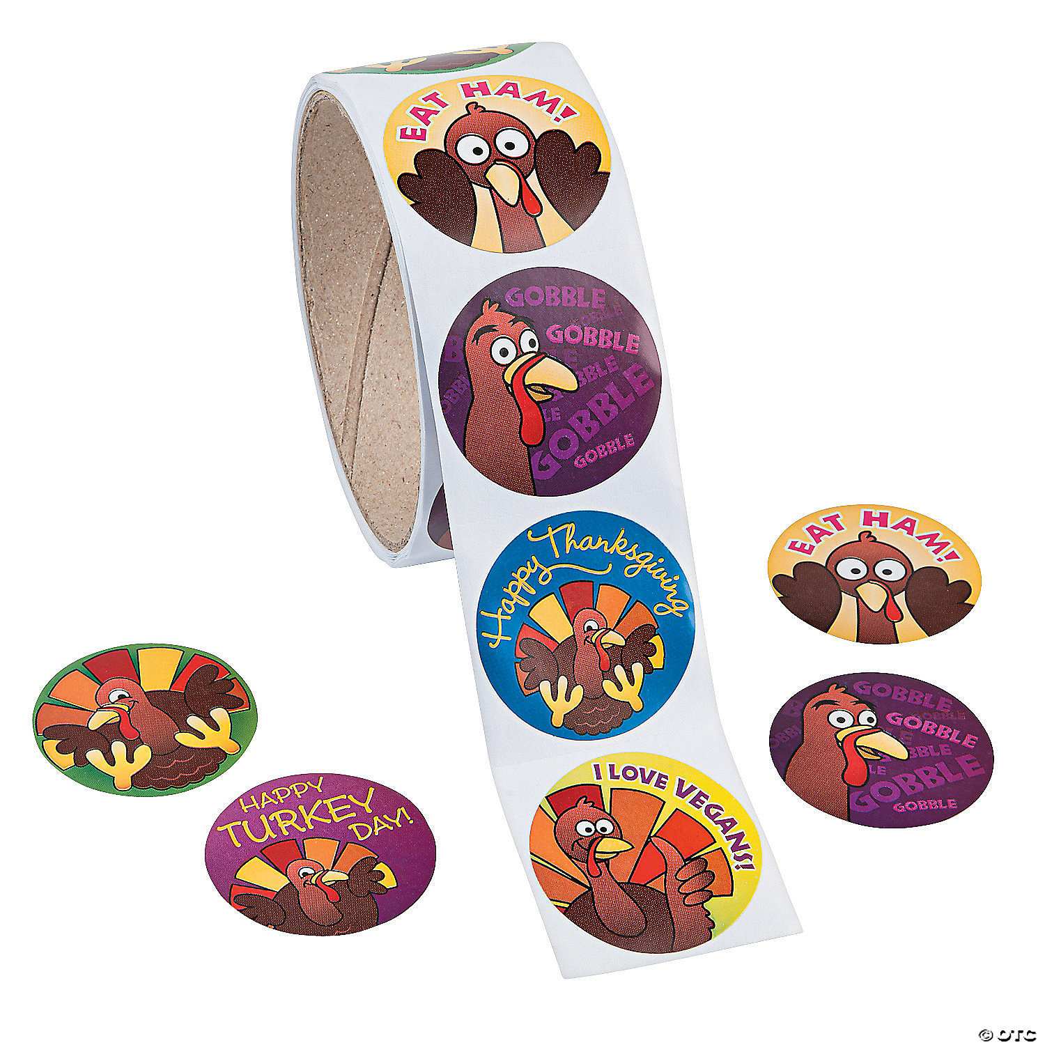 Funny Thanksgiving Sticker Roll - 100 Pc. | Oriental Trading