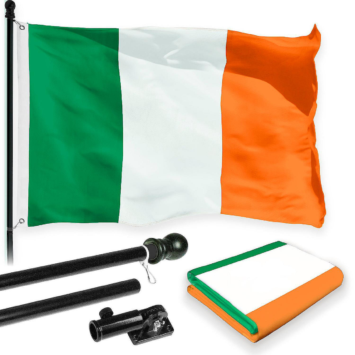 G128 2x3ft Combo Flagpole Ireland Printed 150D Polyester Brass Grommets ...