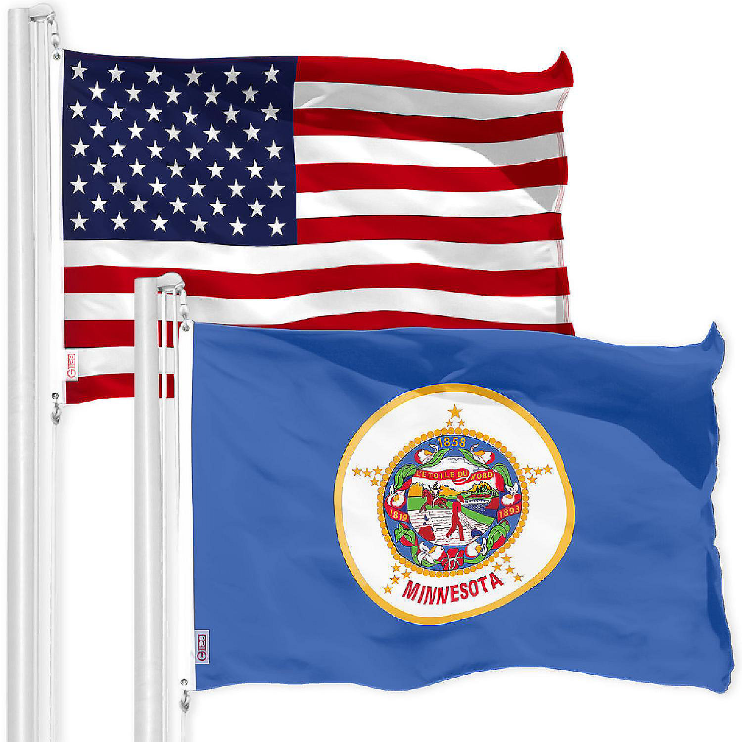 G128 3X5Ft Combo Usa & Minnesota Printed 150D Polyester Flag | Oriental ...