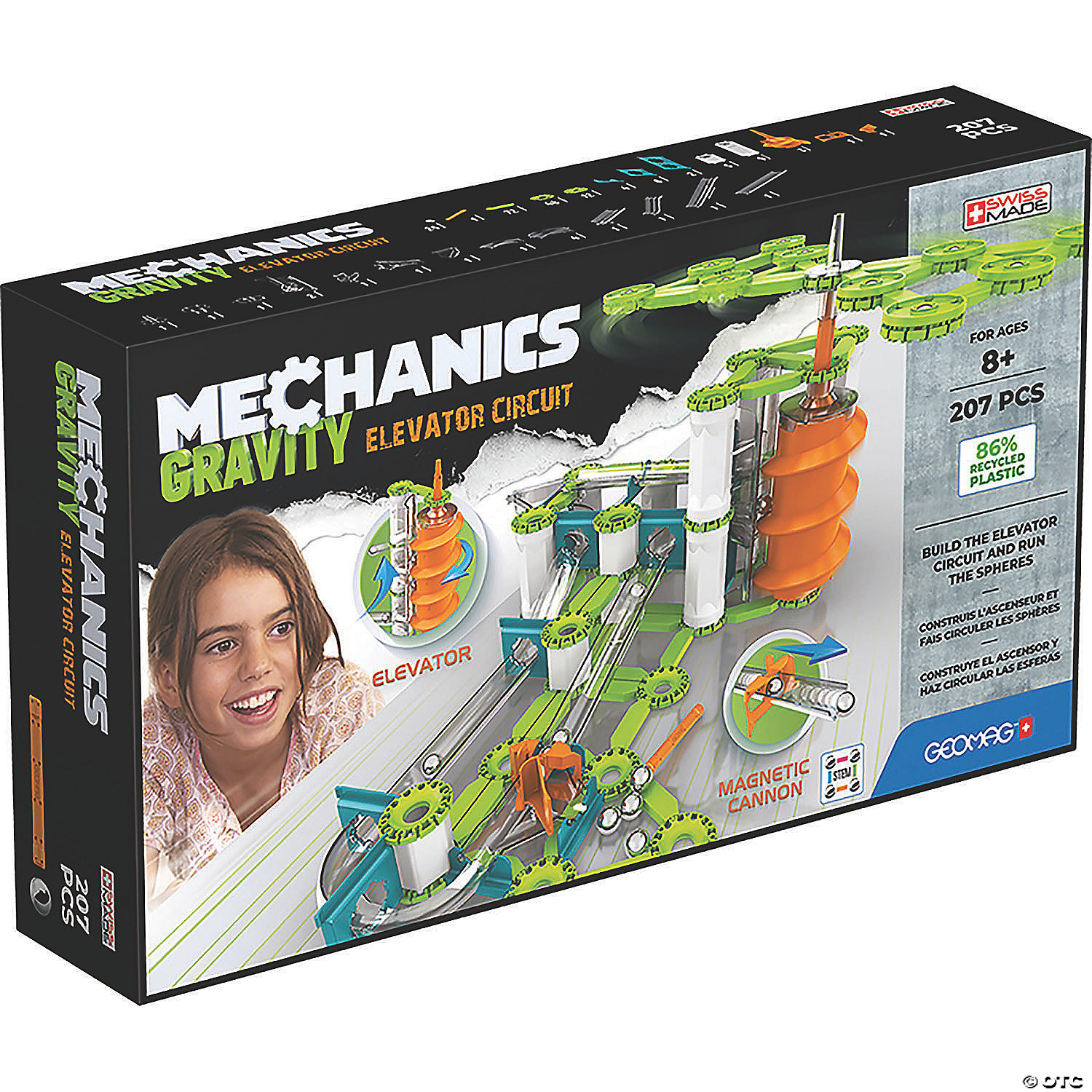 Geomag™ Mechanics Gravity Elevator Circuit Recycled, 207 Pieces
