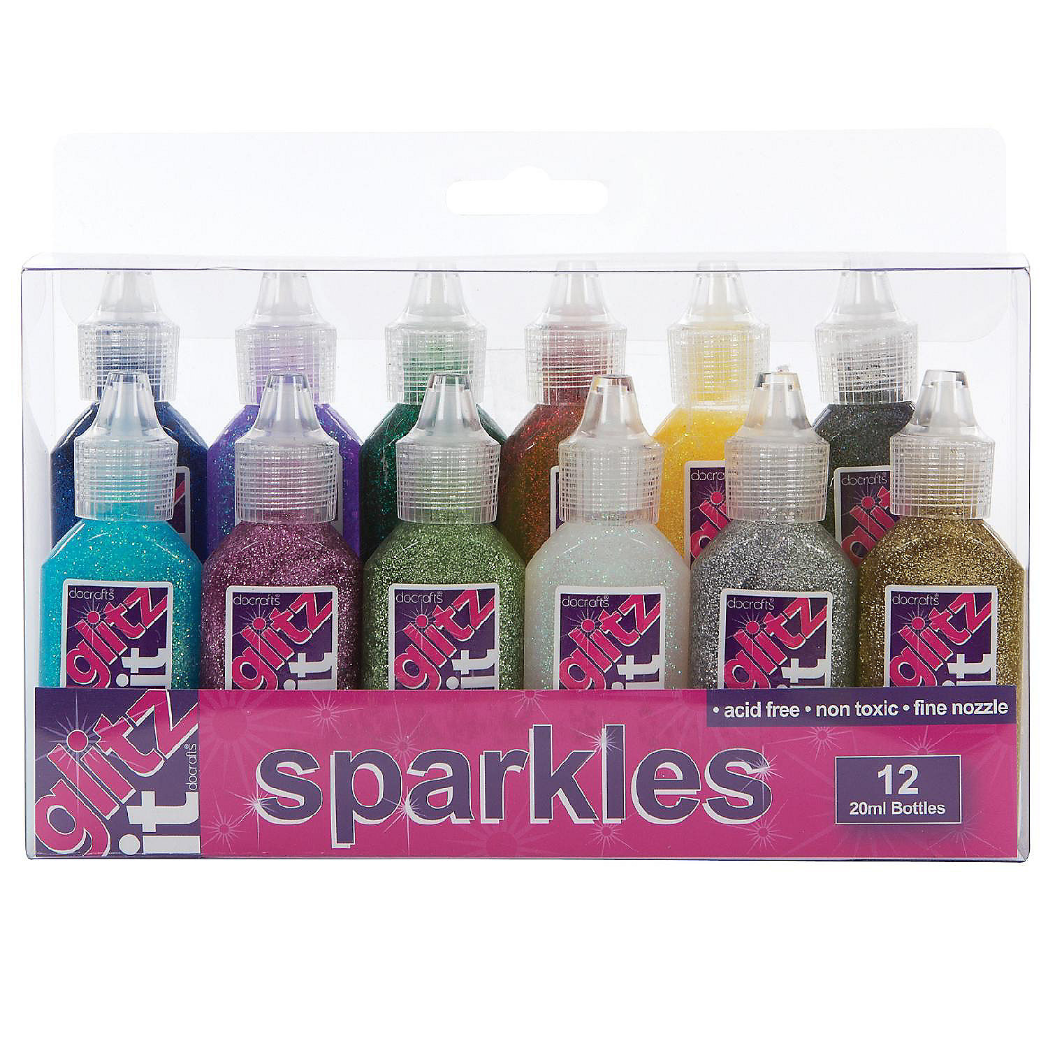 Glitz It Sparkles 20ml 12/Pkg-Assorted Colors | Oriental Trading