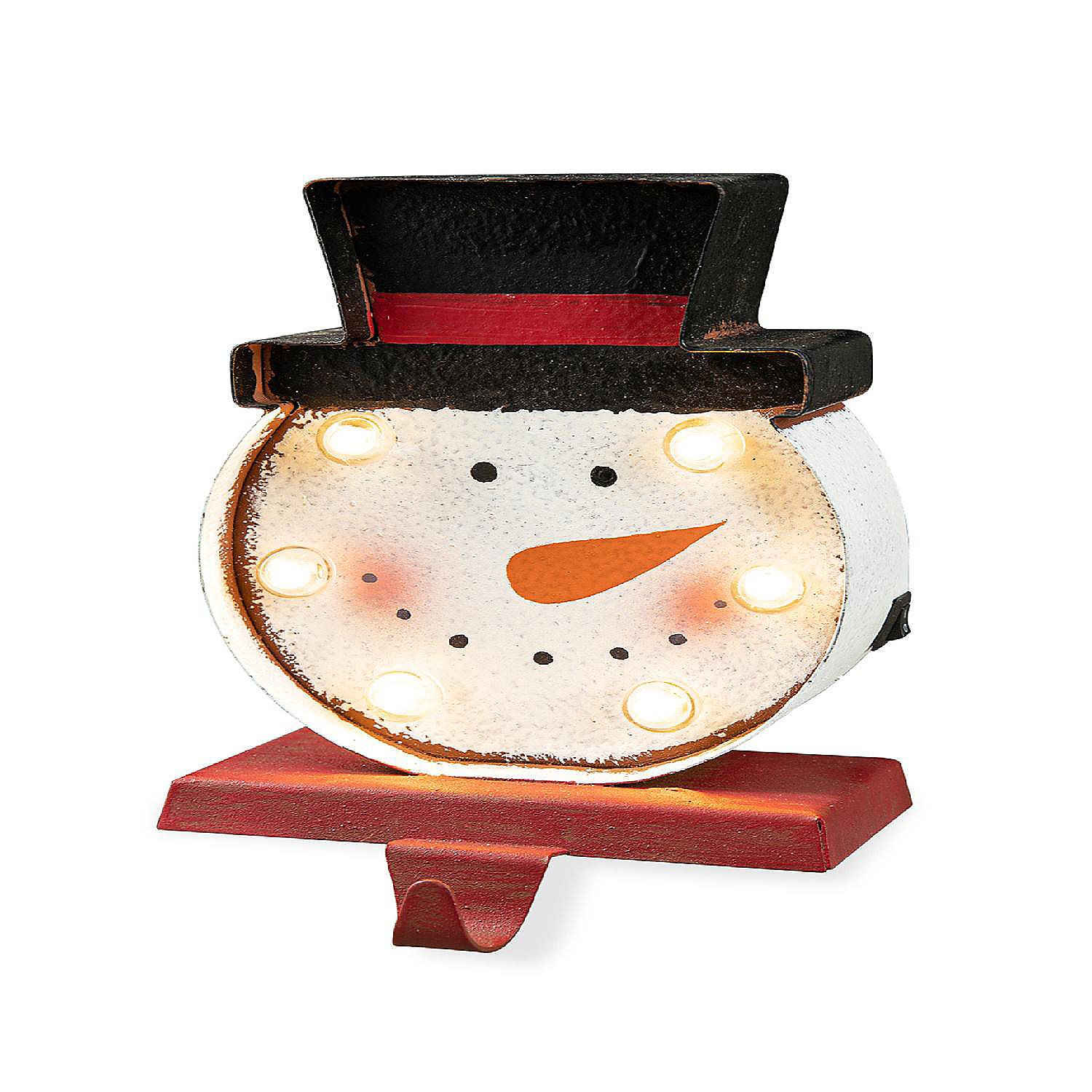 Glitzhome 4PK Marquee LED Snowman Head Stocking Holder | Oriental Trading