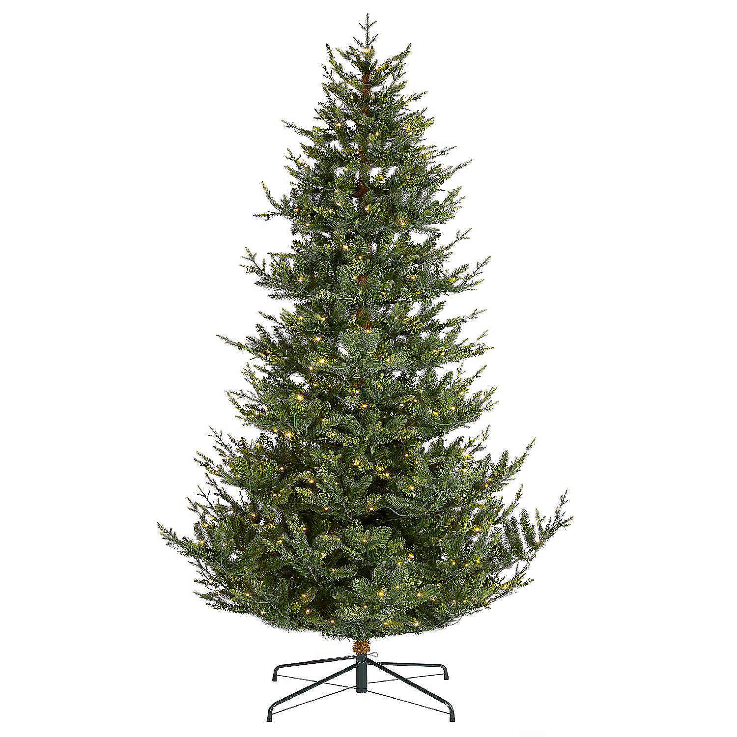Glitzhome 9ft Pre-Lit Green Upward Slim Fir Artificial Christmas Tree with 700 Warm White and ...