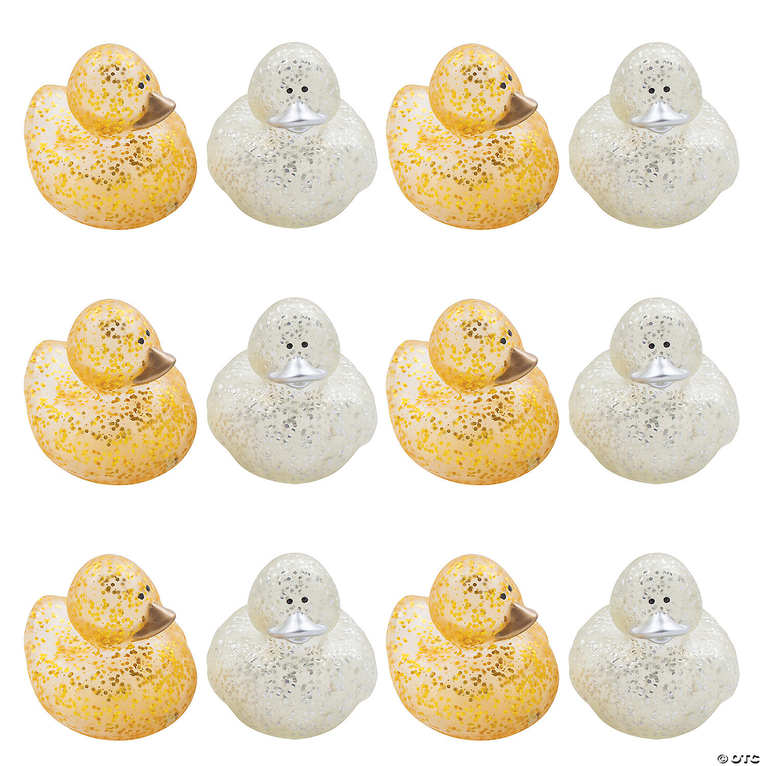 Gold & Silver Glitter Sparkle Rubber Ducks
