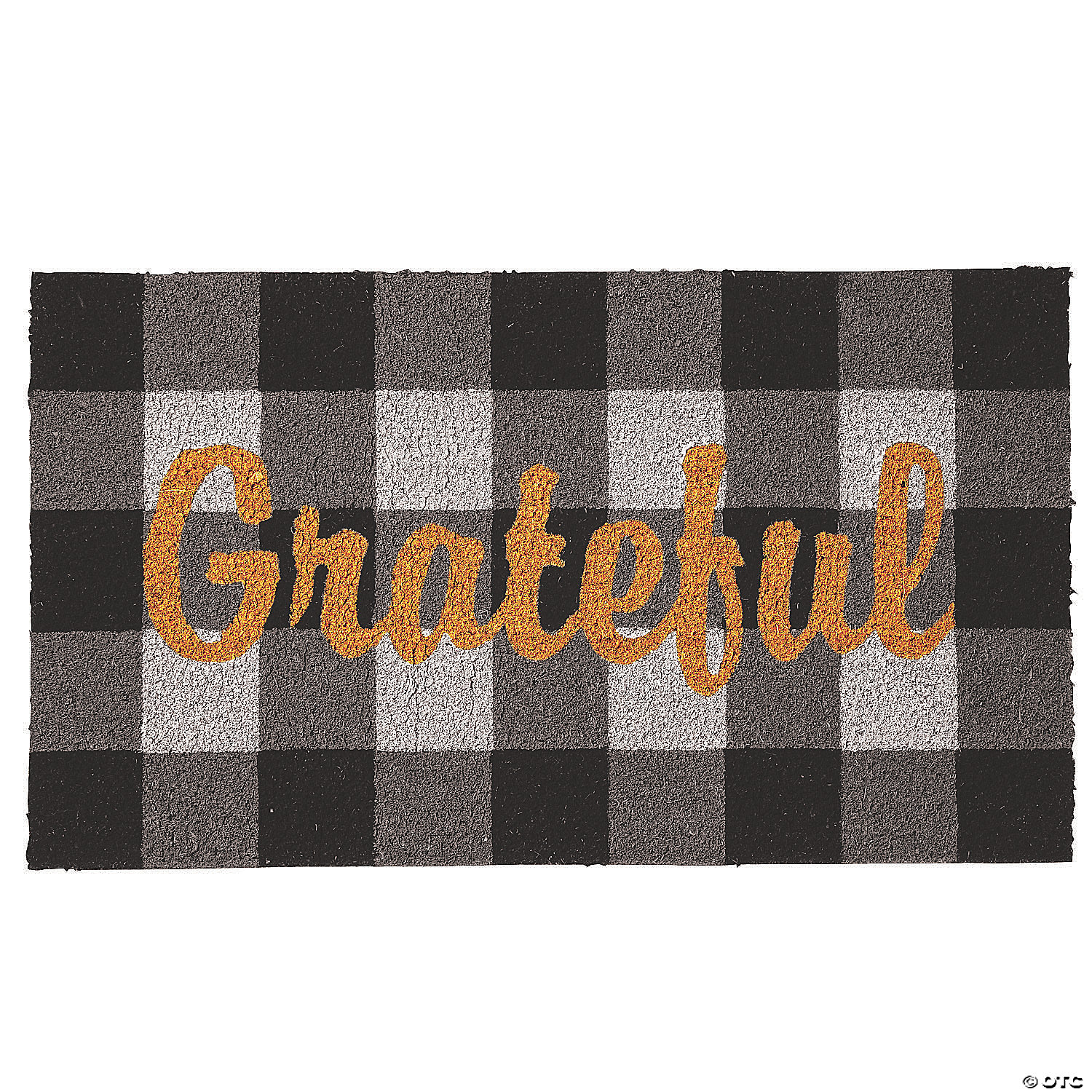 Grateful Black & White Plaid Coir Mat - Discontinued