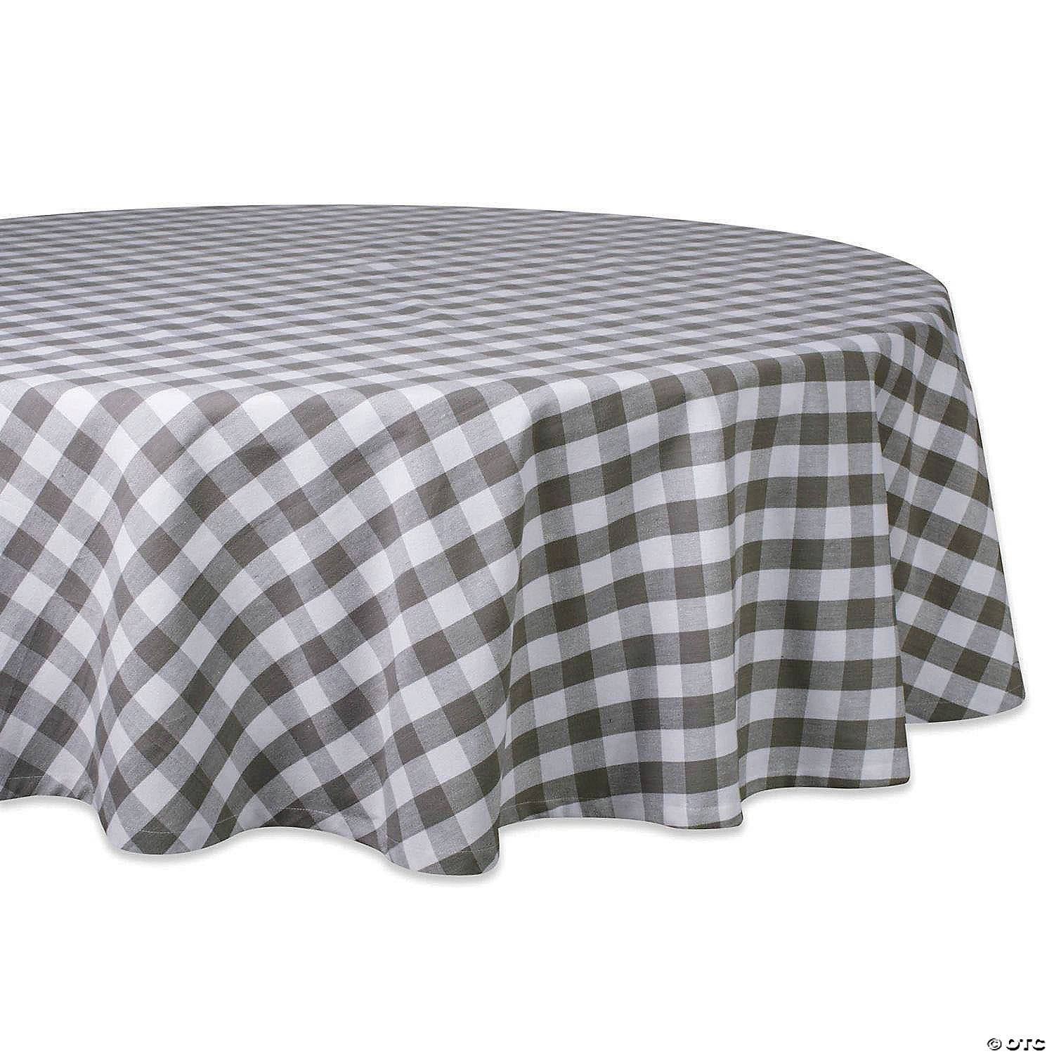 Gray-White Checkers Tablecloth 70 Round | Oriental Trading