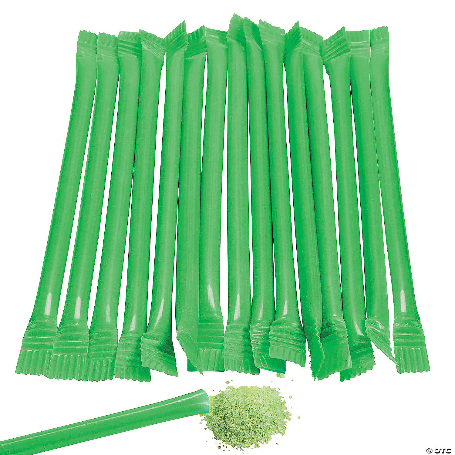 Green Candy-Filled Straws