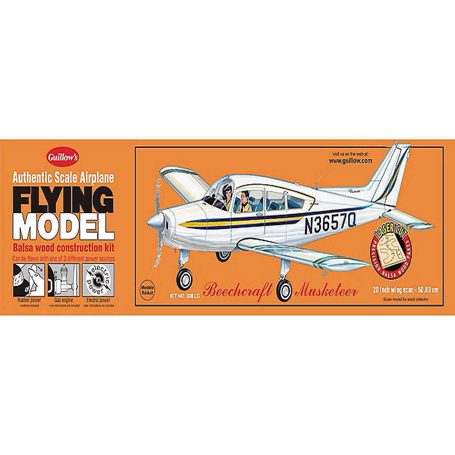 Guillow'S Beechcraft Musketeer Laser Cut Model Kit, Small | Oriental ...