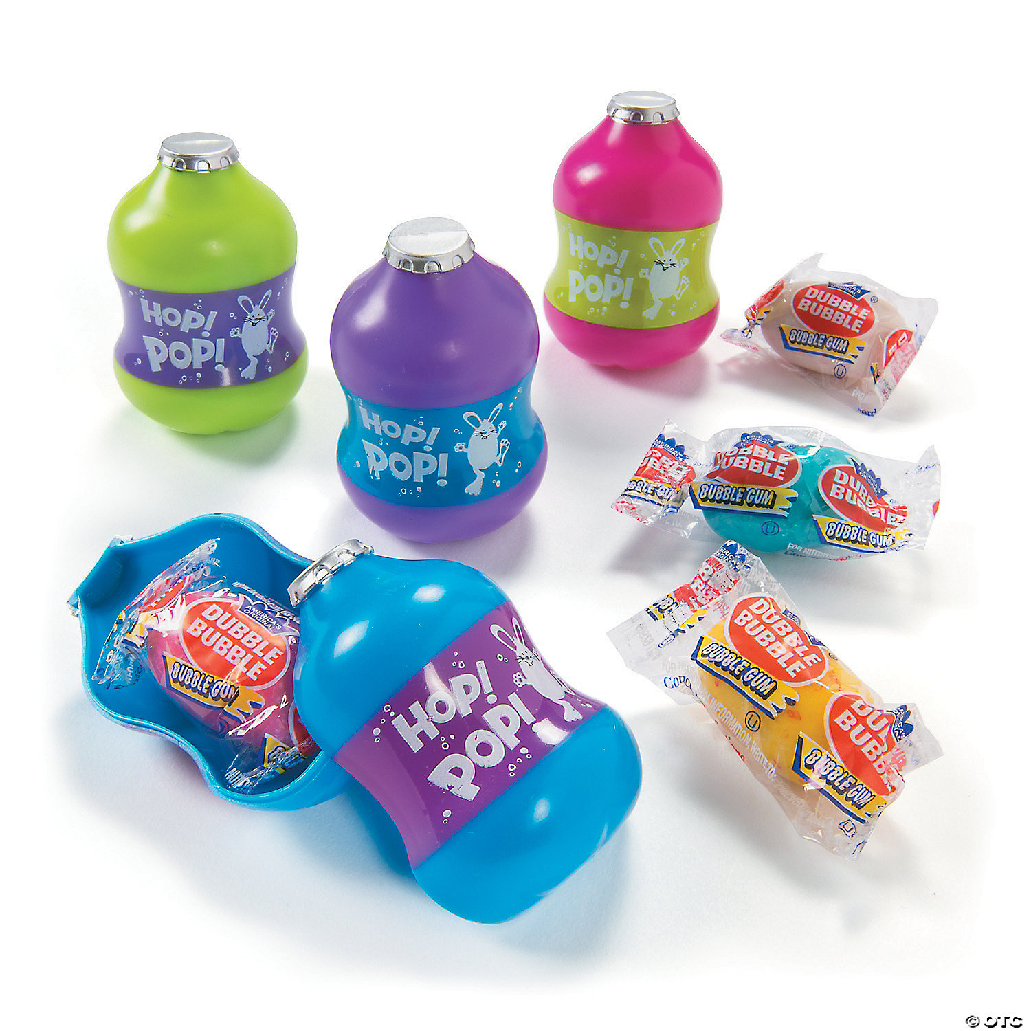Gum-Filled Hop & Pop Plastic Easter Eggs
