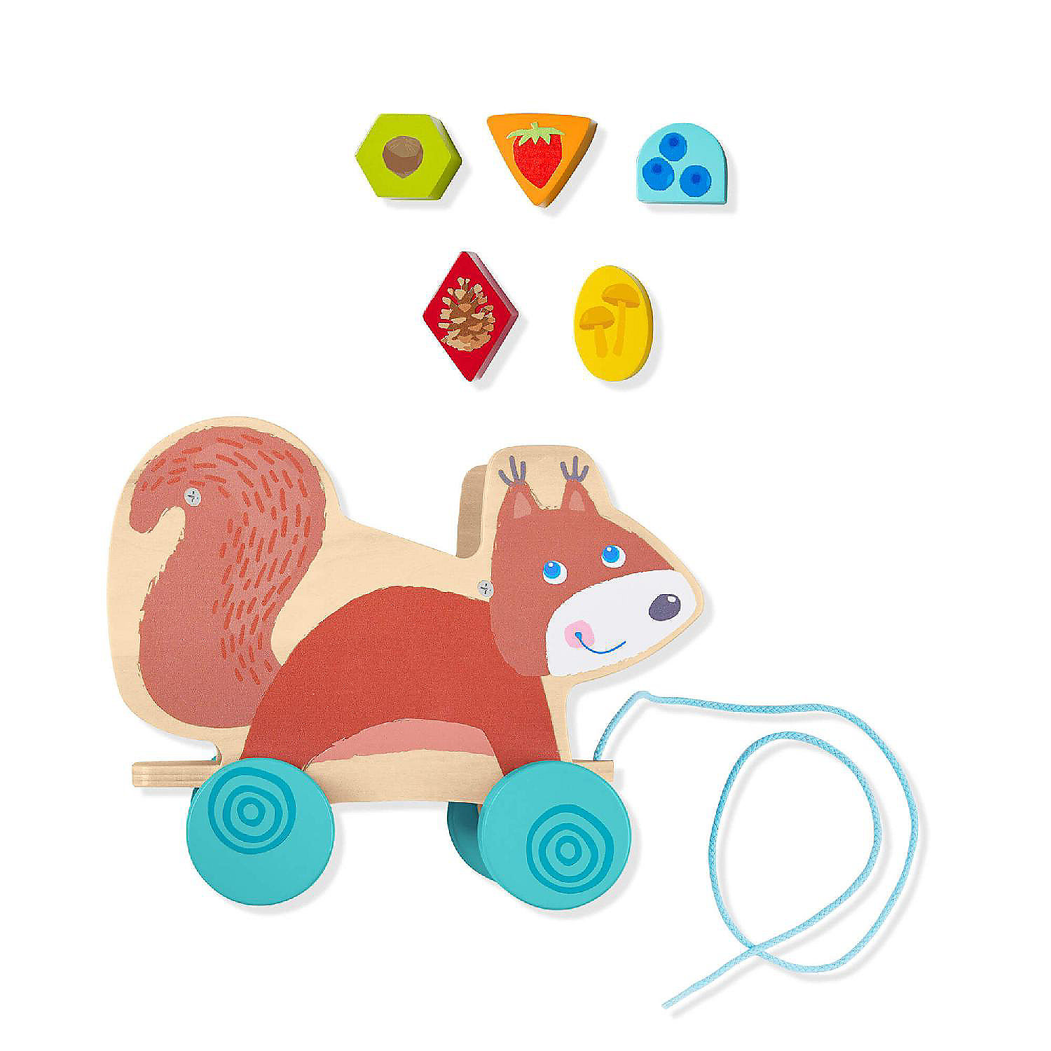 HABA Pulling Squirrel Wooden Shape Sorter and Pull Toy | Oriental Trading