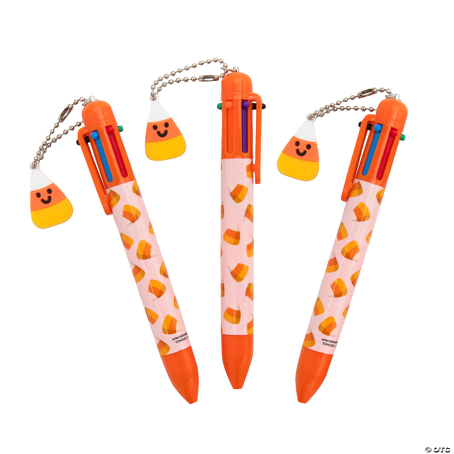 Halloween Candy Corn Plastic Shuttle Pens with Charm