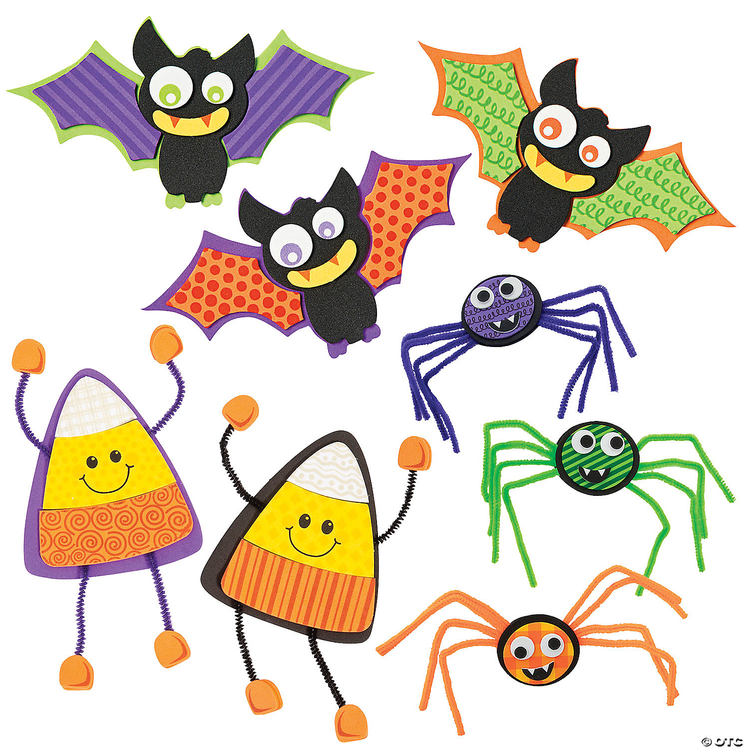 Halloween Patterned Silly Magnet Craft Kit Assortment - Makes 36