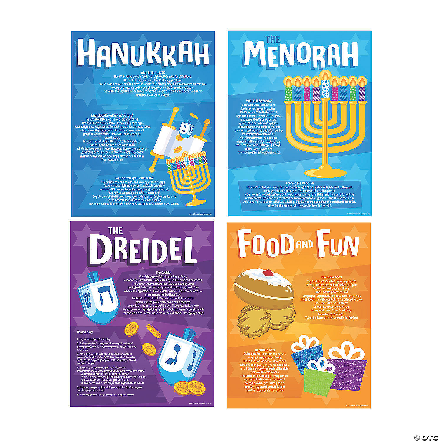 Hanukkah Poster Set - 4 Pc. | Oriental Trading