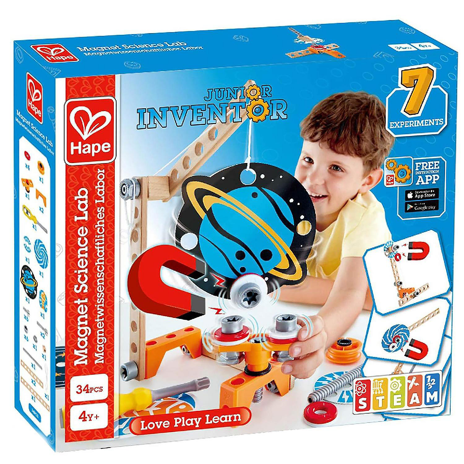 Hape: Junior Inventor: Magnet Science Lab - 34Pcs, Age 4+ | Oriental Trading
