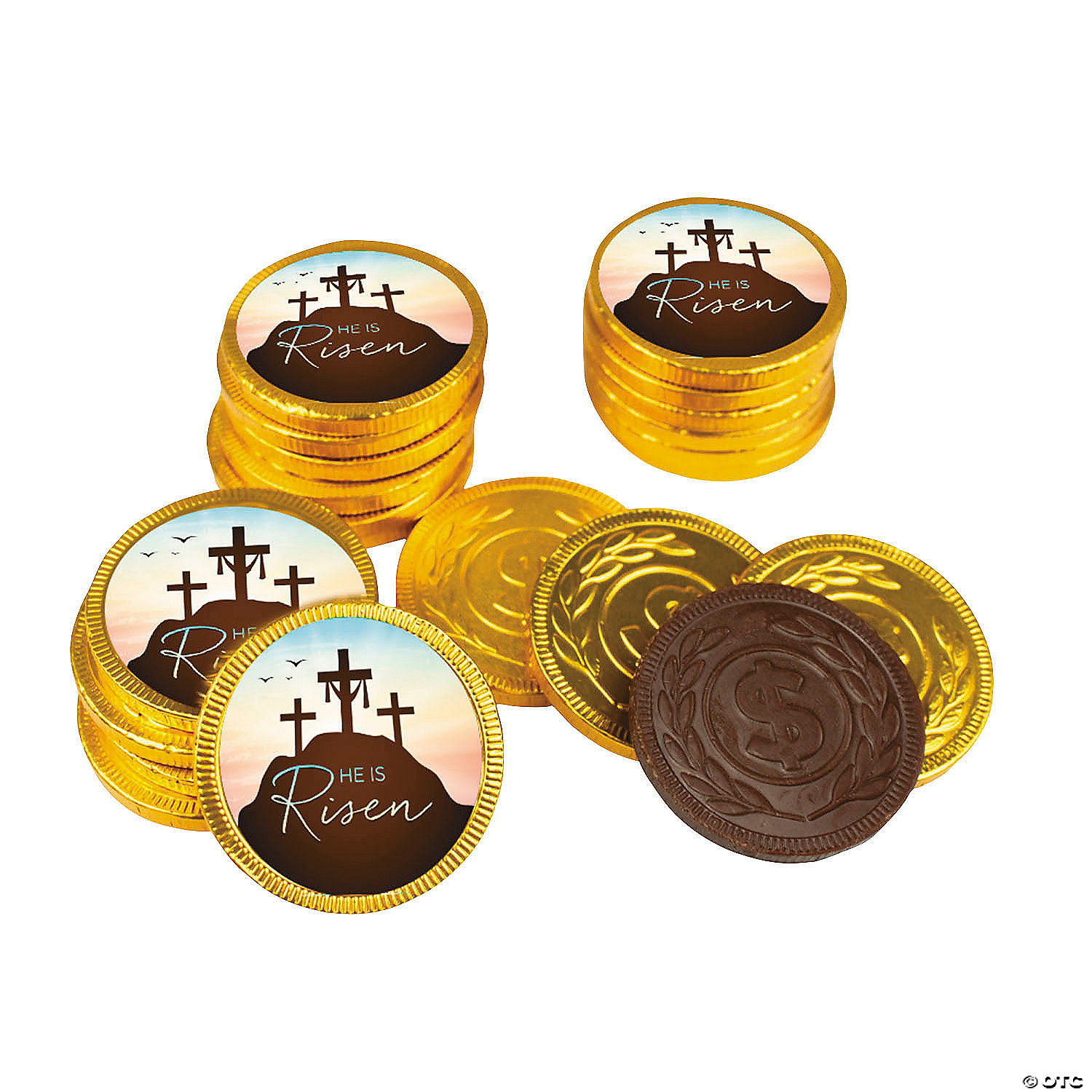 He is Risen Gold Chocolate Coins | Fun Express