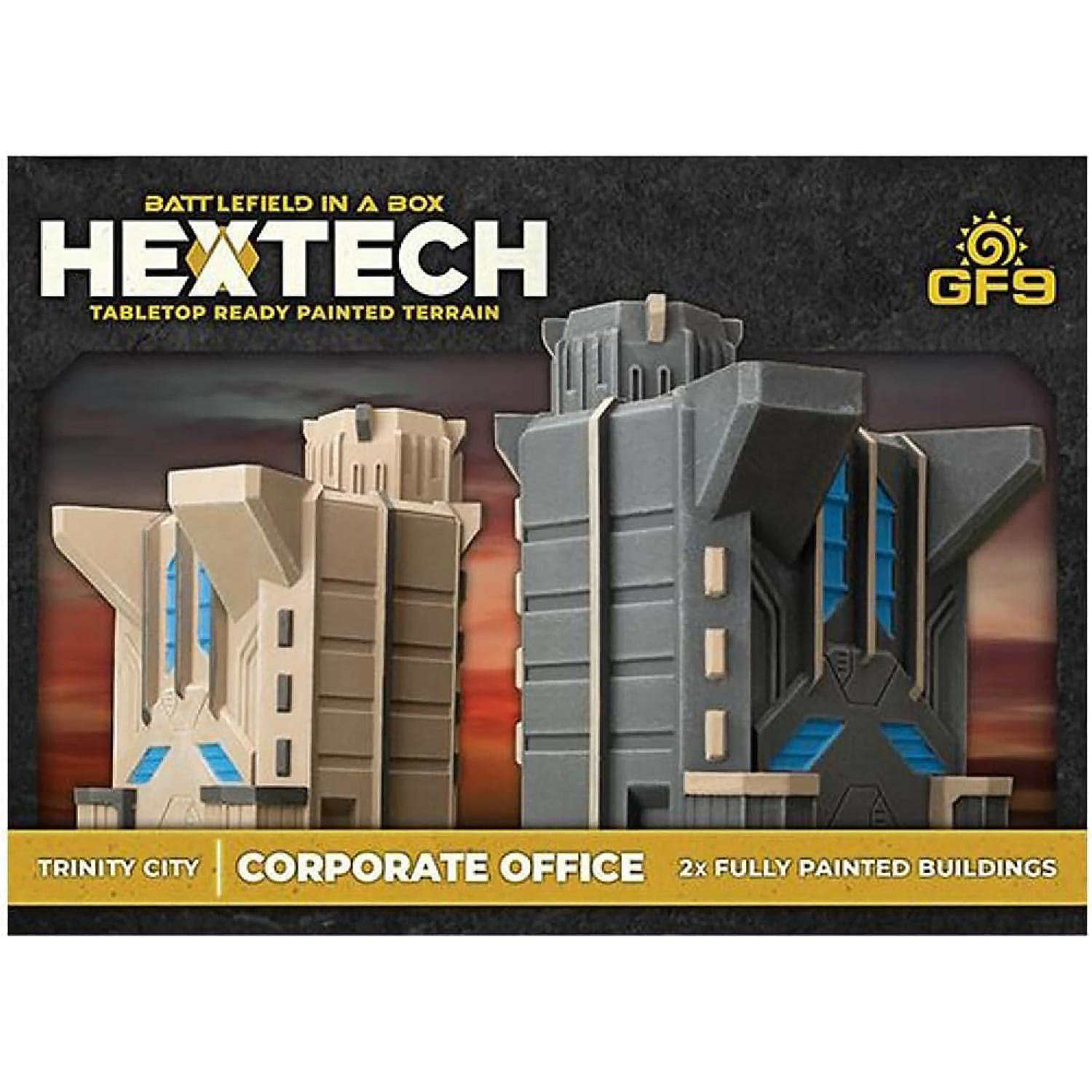 Hextech Trinity City: Painted Corporate Offices, 2 Pieces
