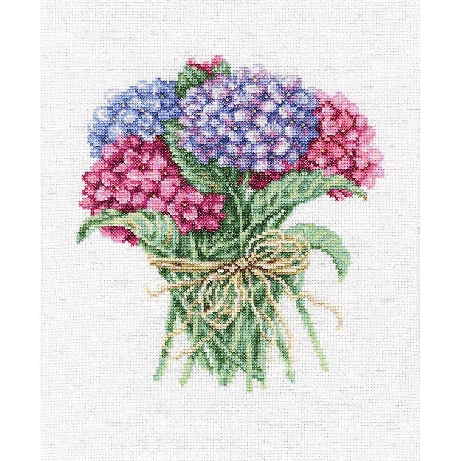 Hydrangea bouquet M564 Counted Cross Stitch Kit | Oriental Trading
