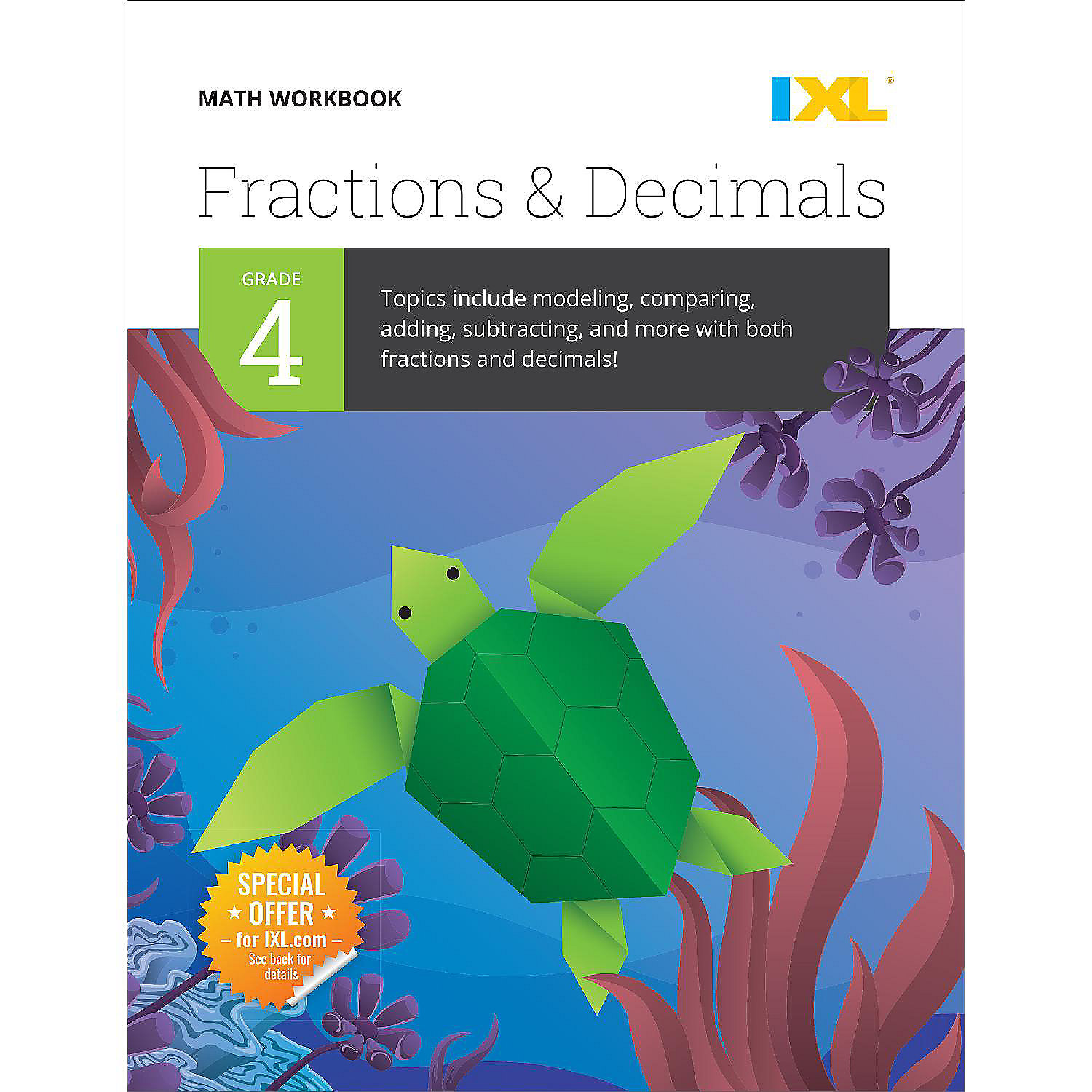 IXL Fractions & Decimals 4th Grade Math Workbooks, Covering Comparing ...