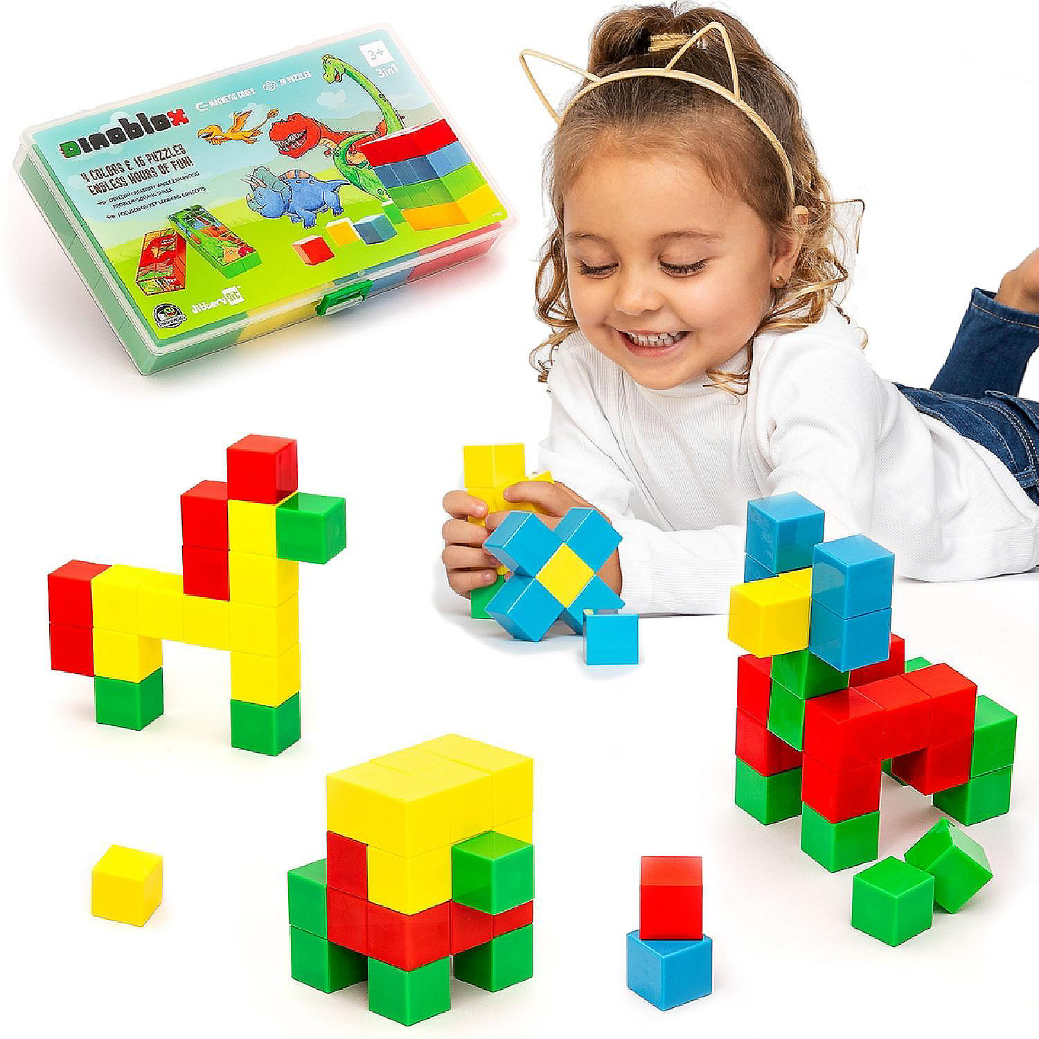 JITTERYGIT DinoBlox - Educational Magnetic Dinosaur Puzzle Blocks Kit | Oriental Trading