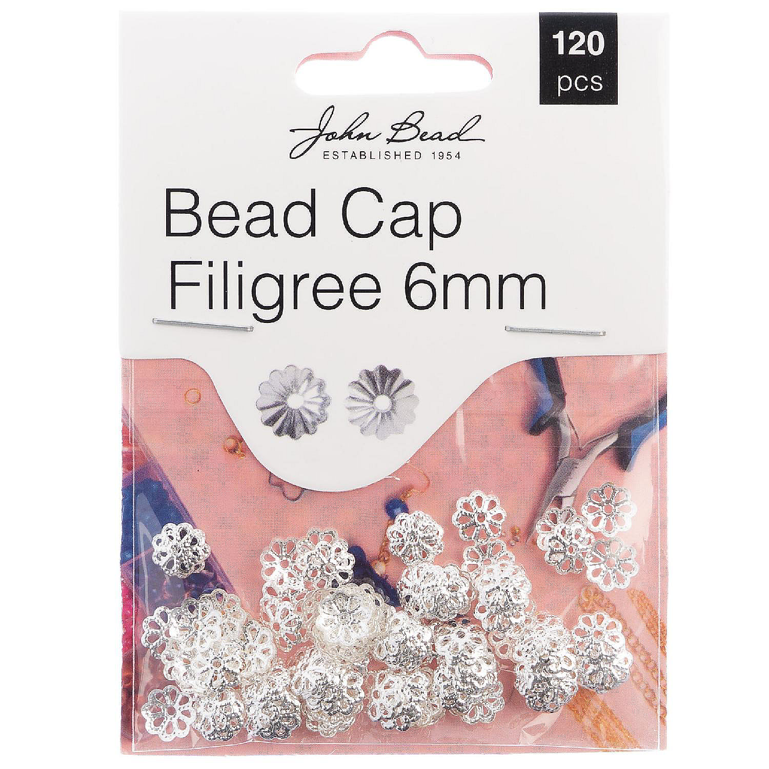 John Bead Bead Cap Filigree 6mm 120/Pkg-Silver | Oriental Trading