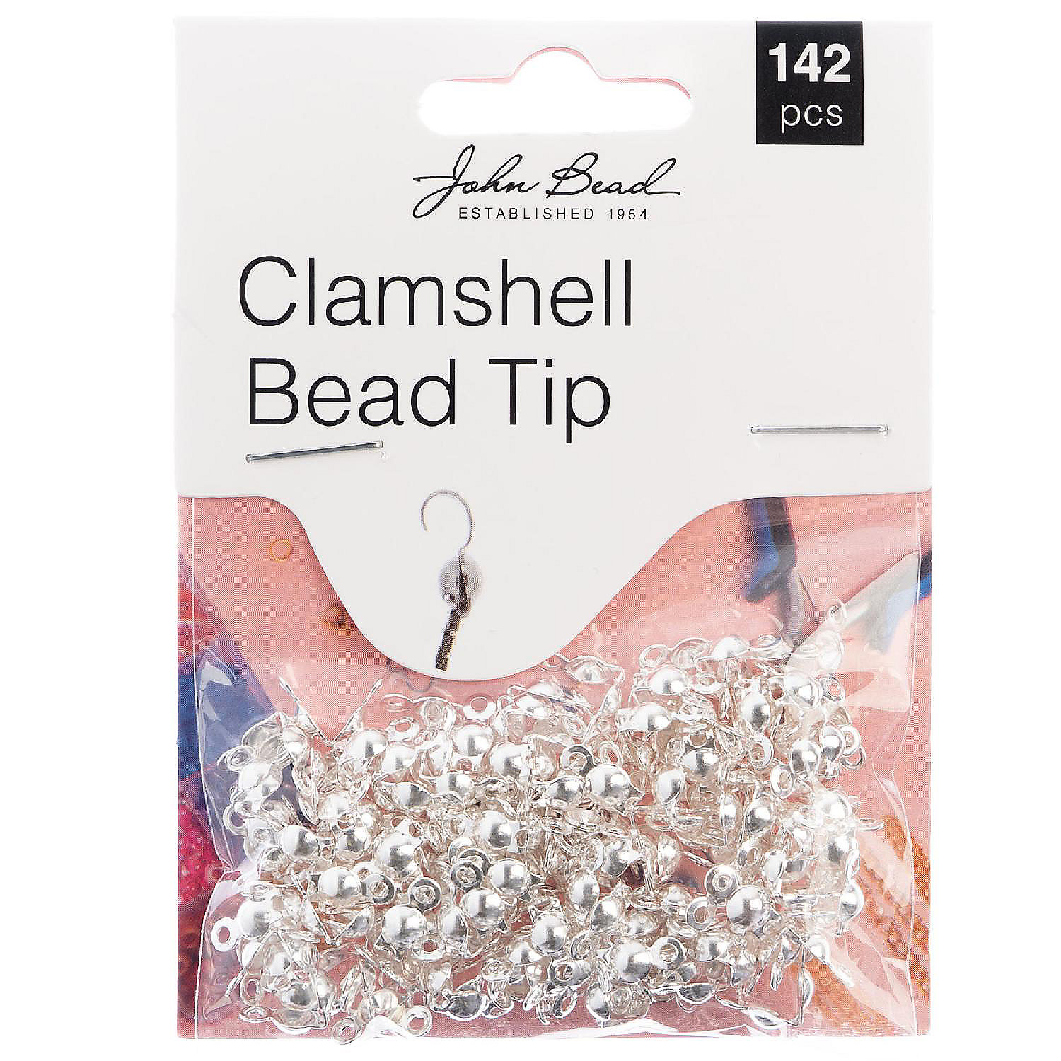 John Bead Clamshell Bead Tip 142/Pkg-Silver | Oriental Trading