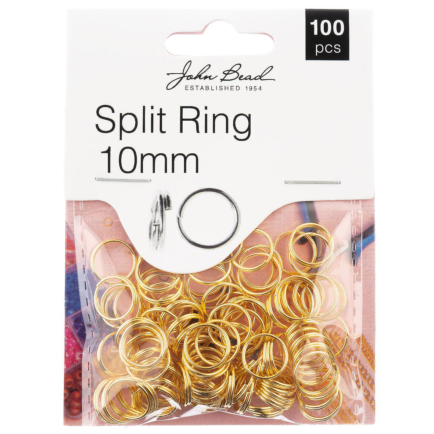 John Bead Split Ring 10mm 100/Pkg-Gold | Oriental Trading