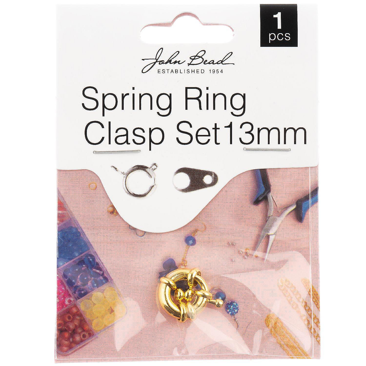 John Bead Spring Ring Set 13mm-Gold | Oriental Trading