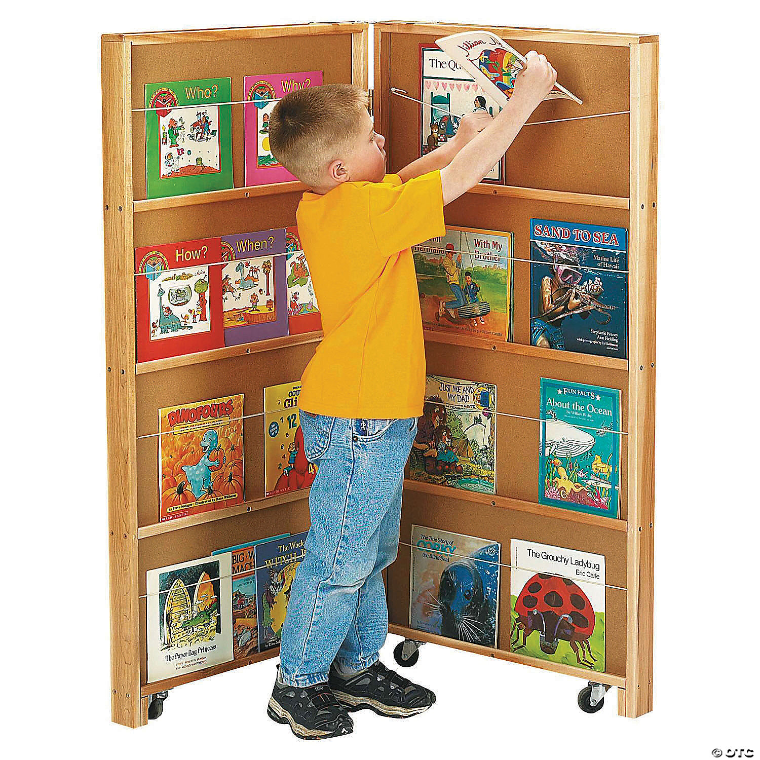 Jonti-Craft Mobile Library Bookcase - 2 Sections