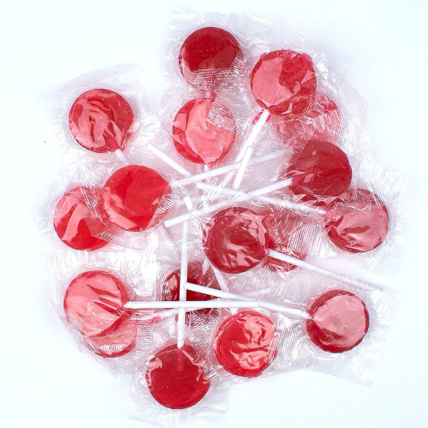 Just Candy Red Flat Lollipops