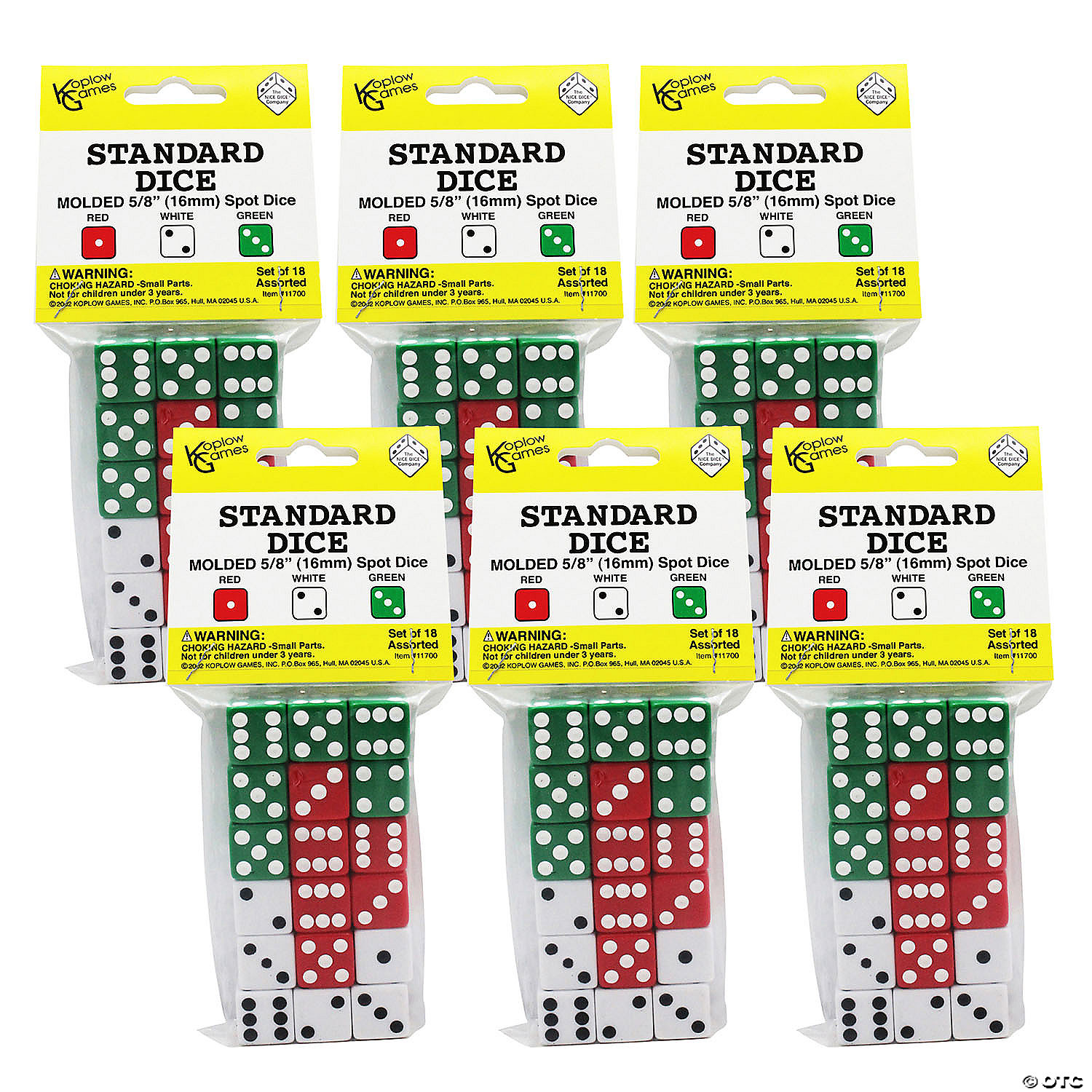 Koplow Games Dot Dice Set, 18 Per Pack, 6 Packs | Oriental Trading