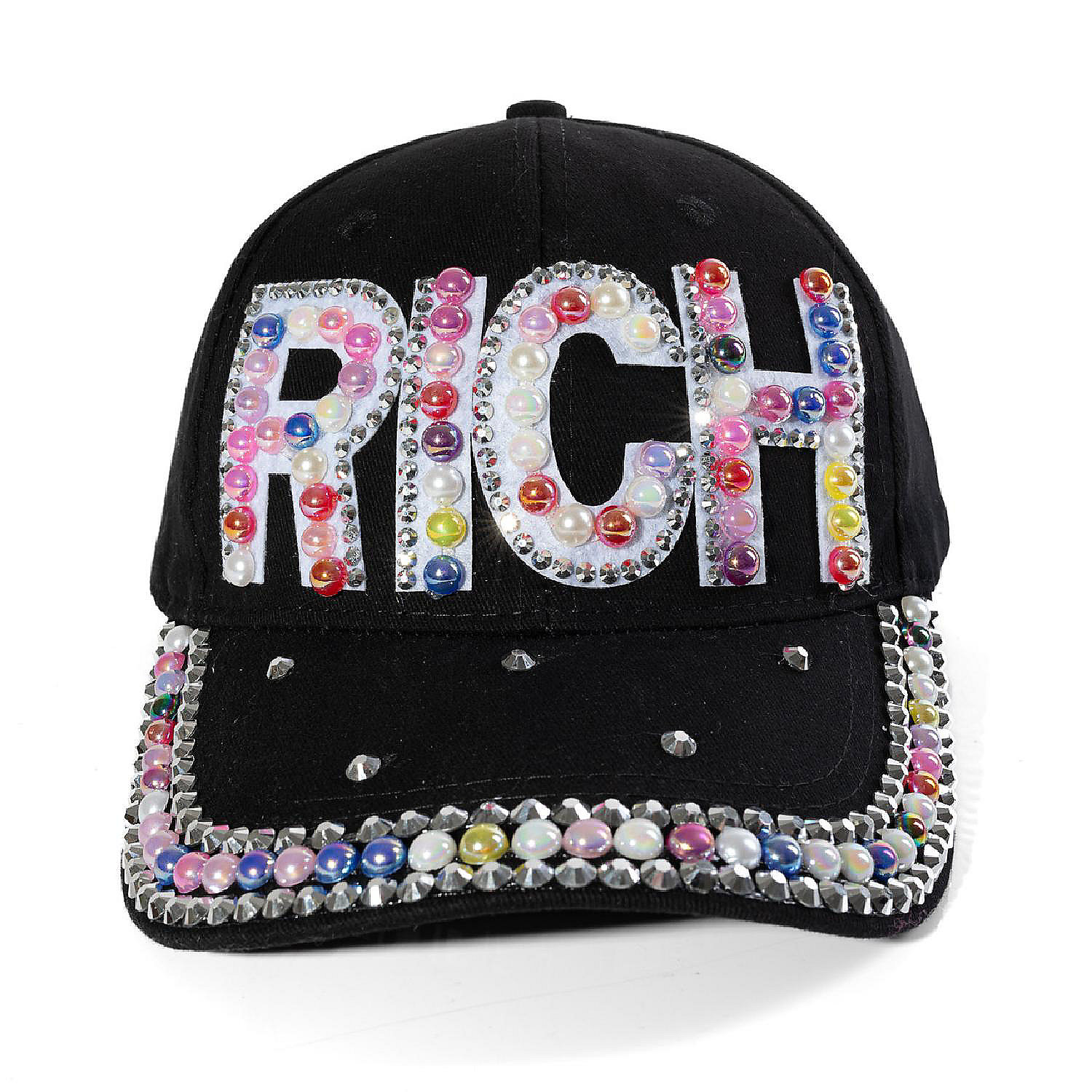 Ladies Bling Cap with Stones Adjustable Rhinestone Hat