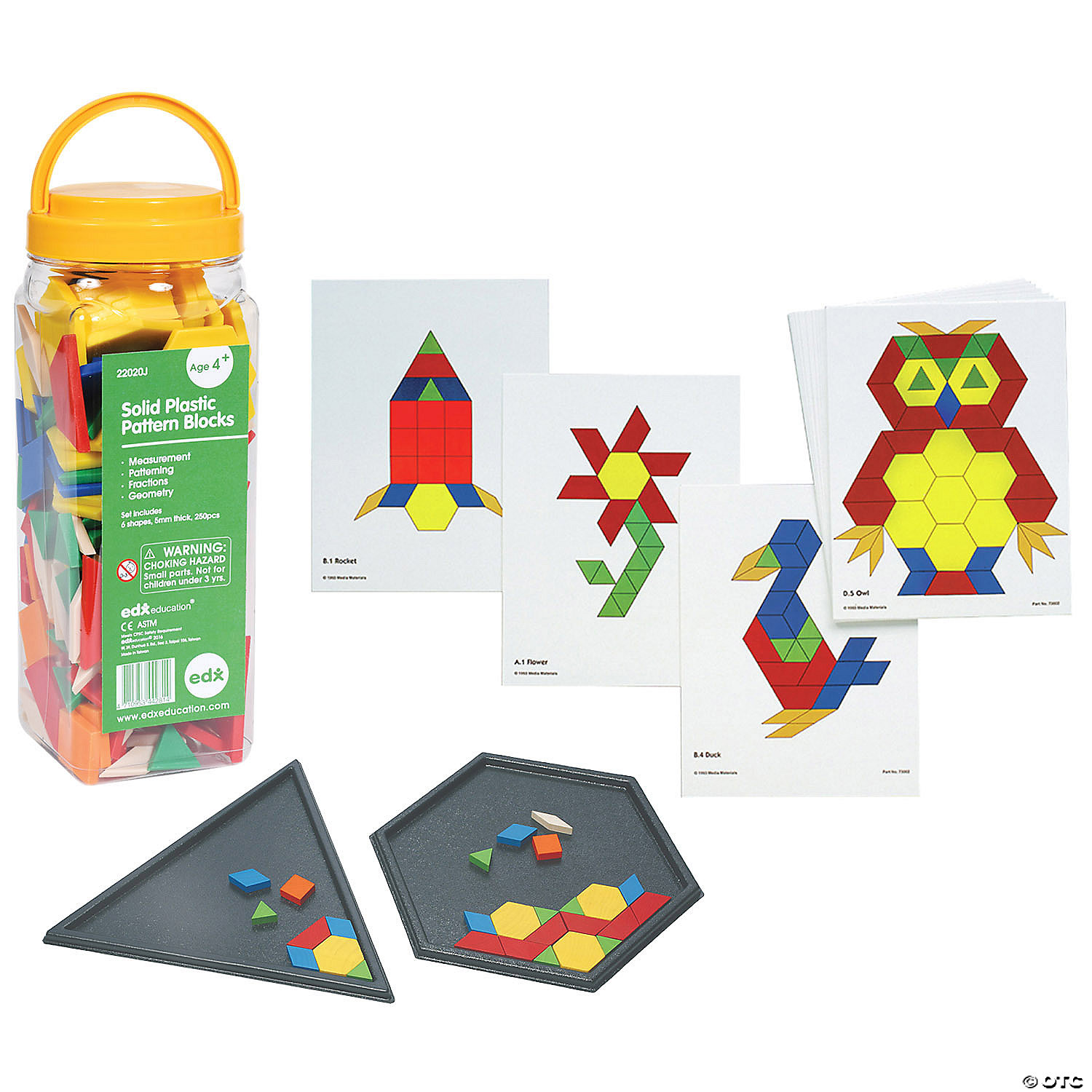 Learning Advantage Pattern Blocks Kit - Activity Cards, Blocks & Trays